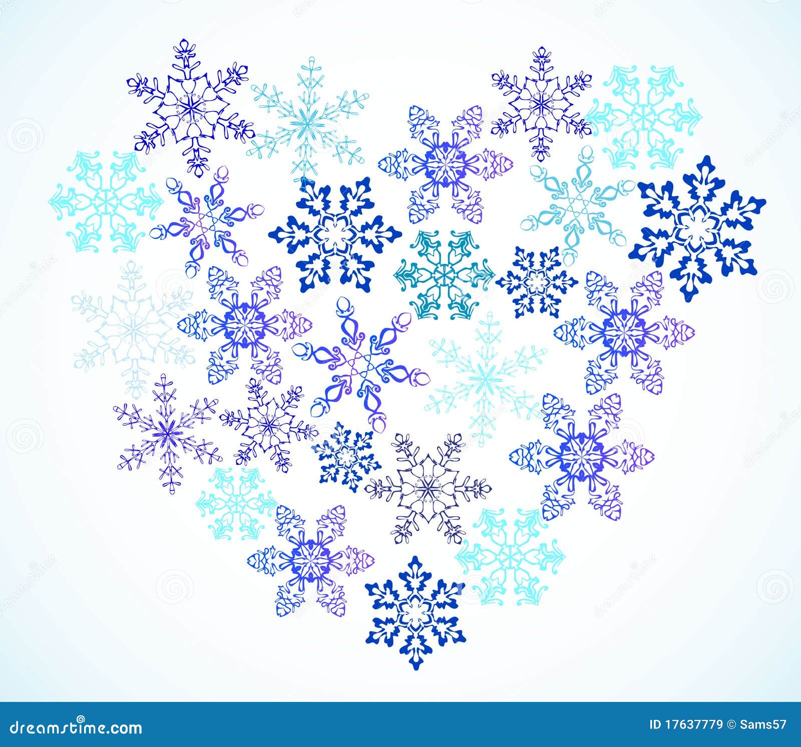 Heart from snowflakes stock vector. Illustration of natural - 17637779