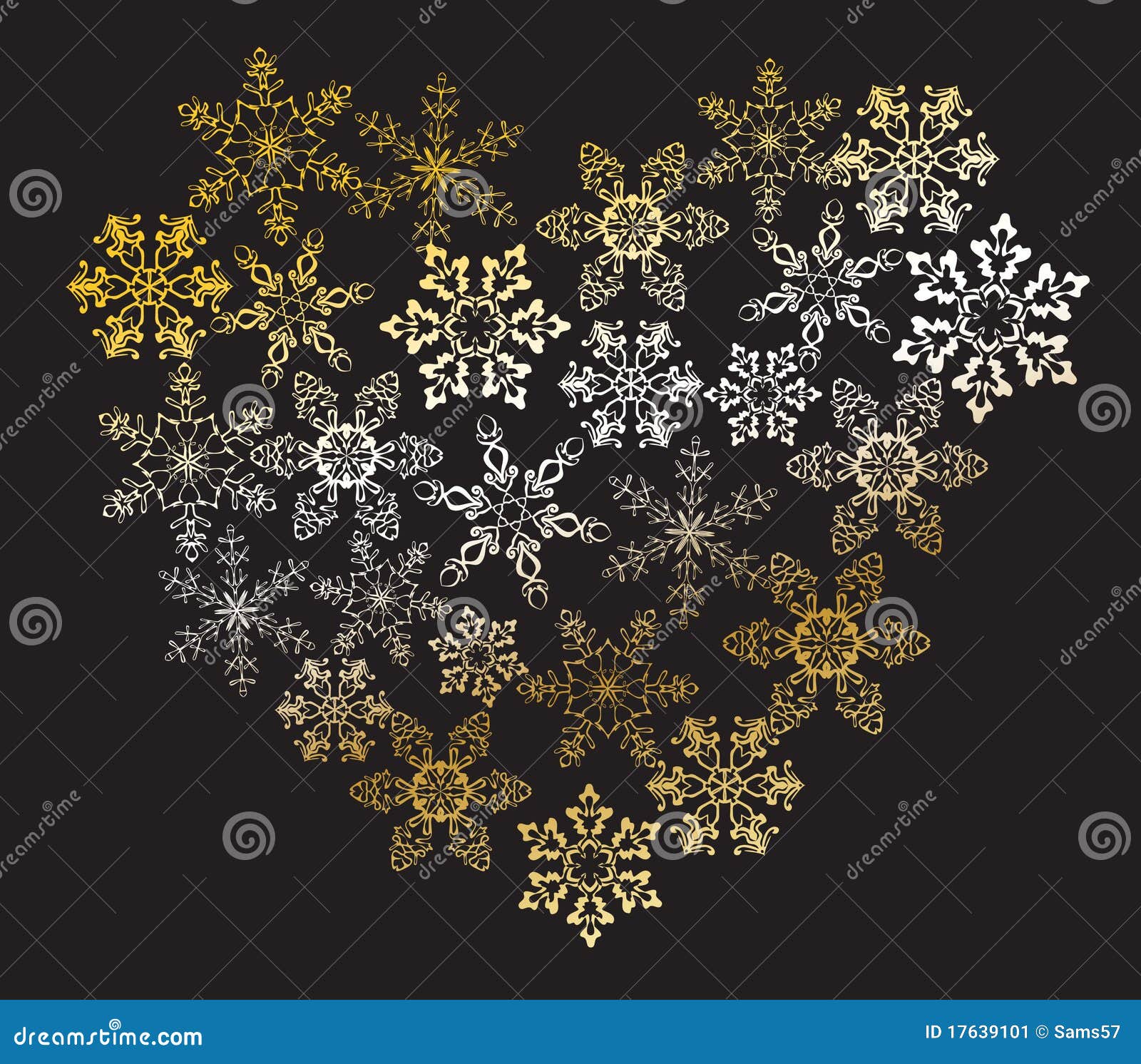 Heart from snowflakes stock vector. Illustration of february - 17639101