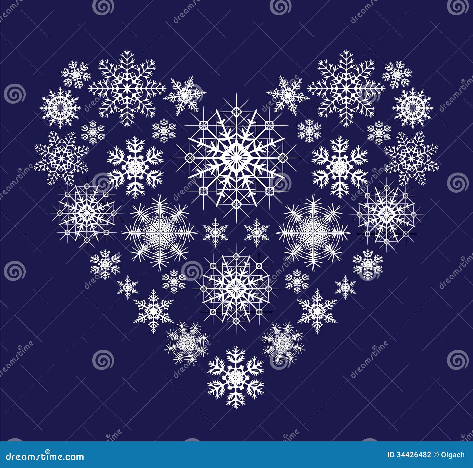 Heart from snowflakes stock vector. Illustration of flake - 34426482