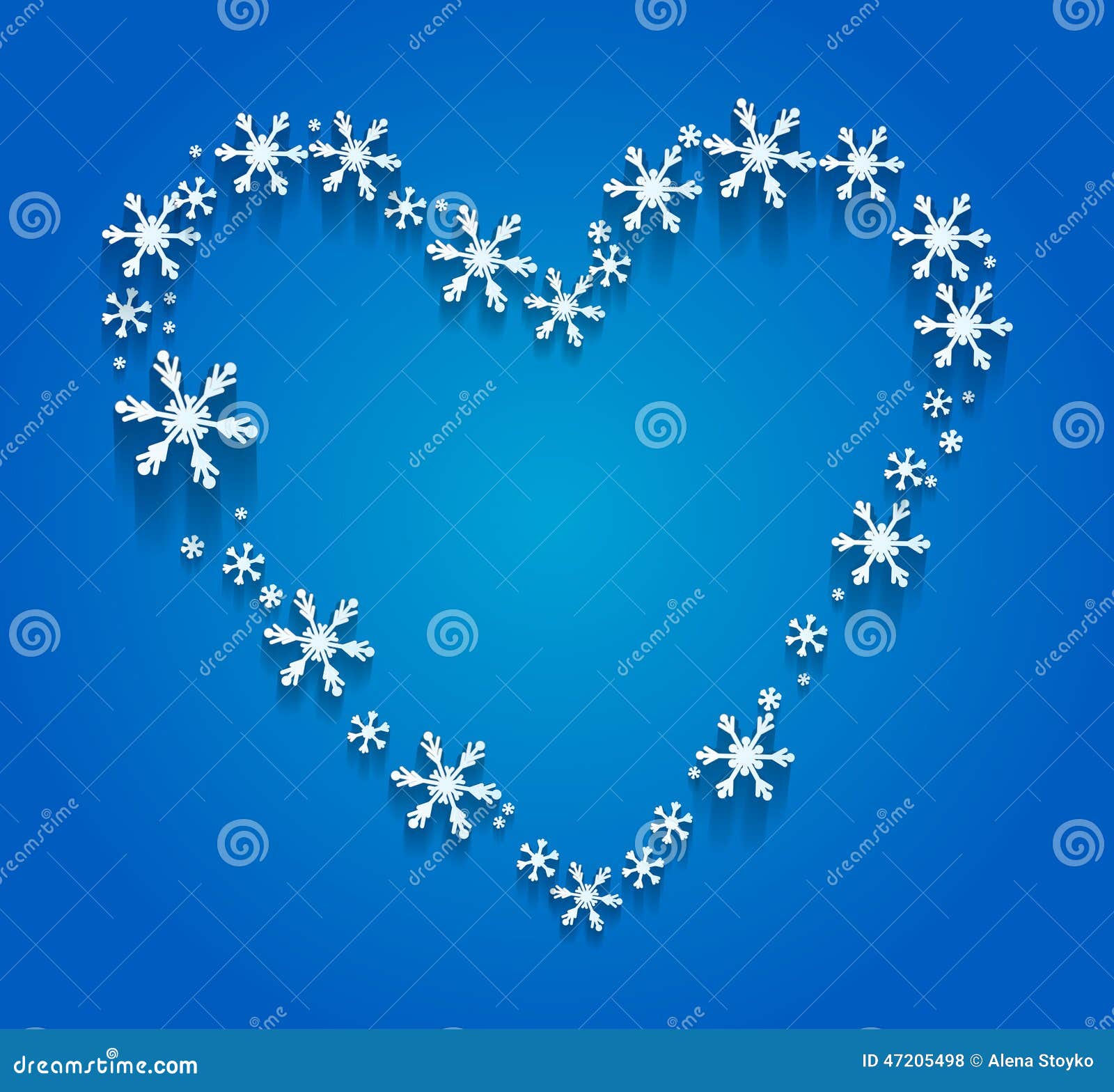 Heart of the Snowflakes stock vector. Illustration of decorative - 47205498