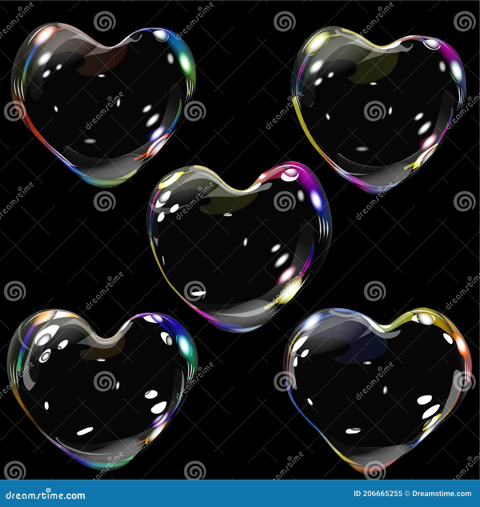 Heart Soap Bubble Inflatable Beautiful Iridescent Rainbow Stock Image ...