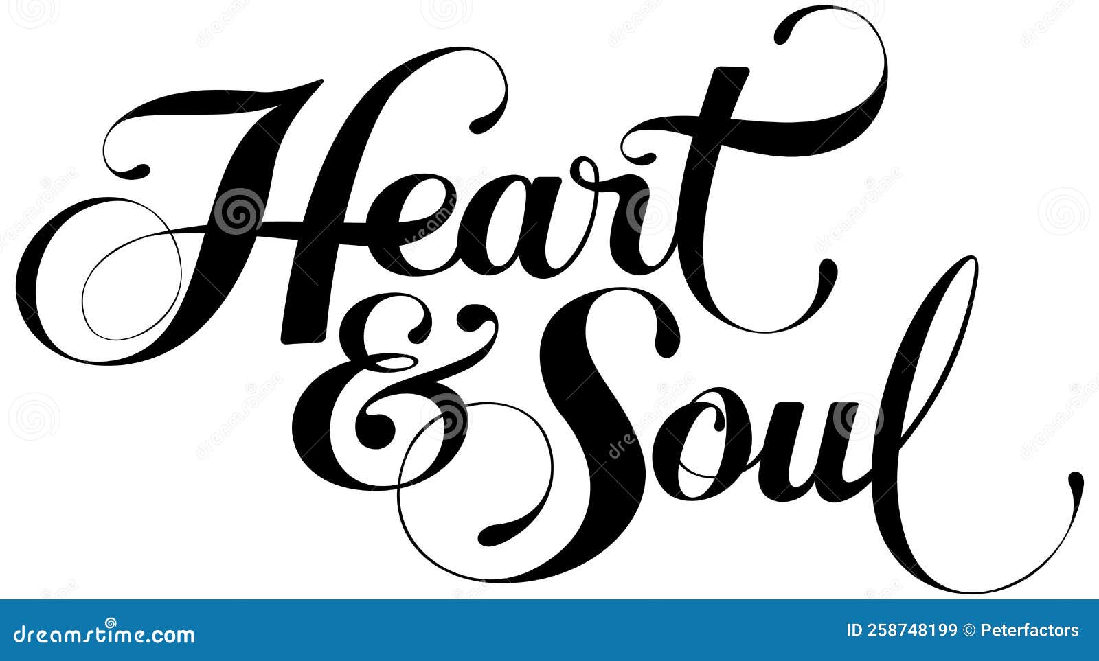 Heart & Soul - Custom Calligraphy Text Stock Vector - Illustration of ...