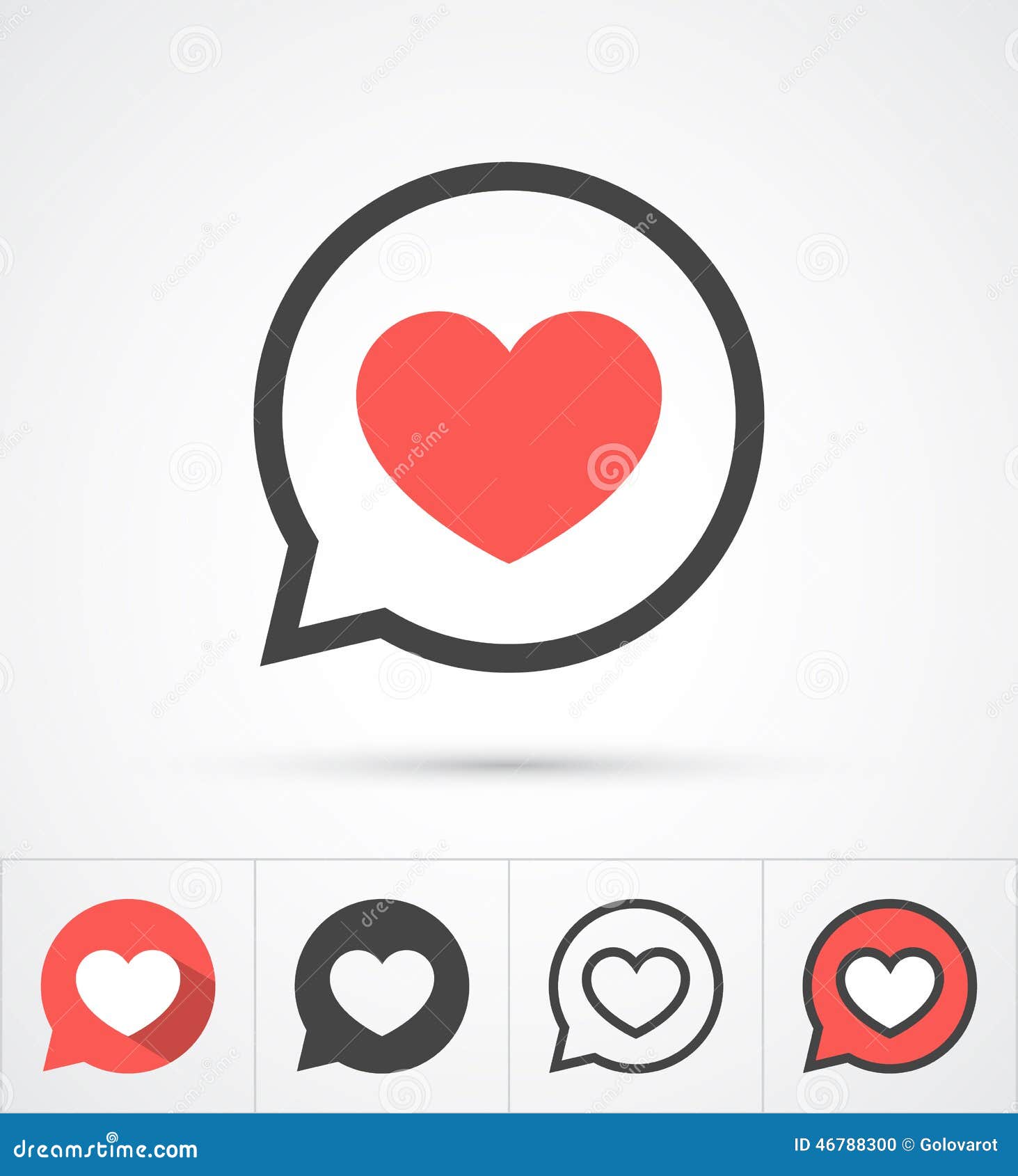 Heart in Speech Bubble Icon. Vector Stock Vector - Illustration of ...