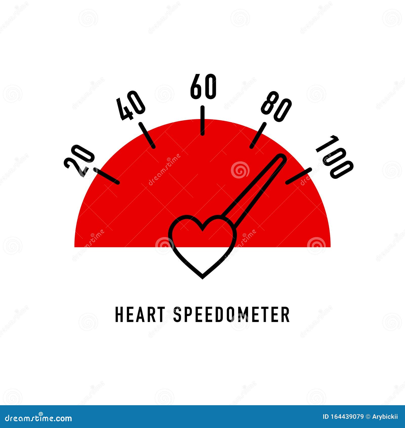 Heart Speedometer Icon With Arrow Speed, RPM Logo Icon. Racing Test ...
