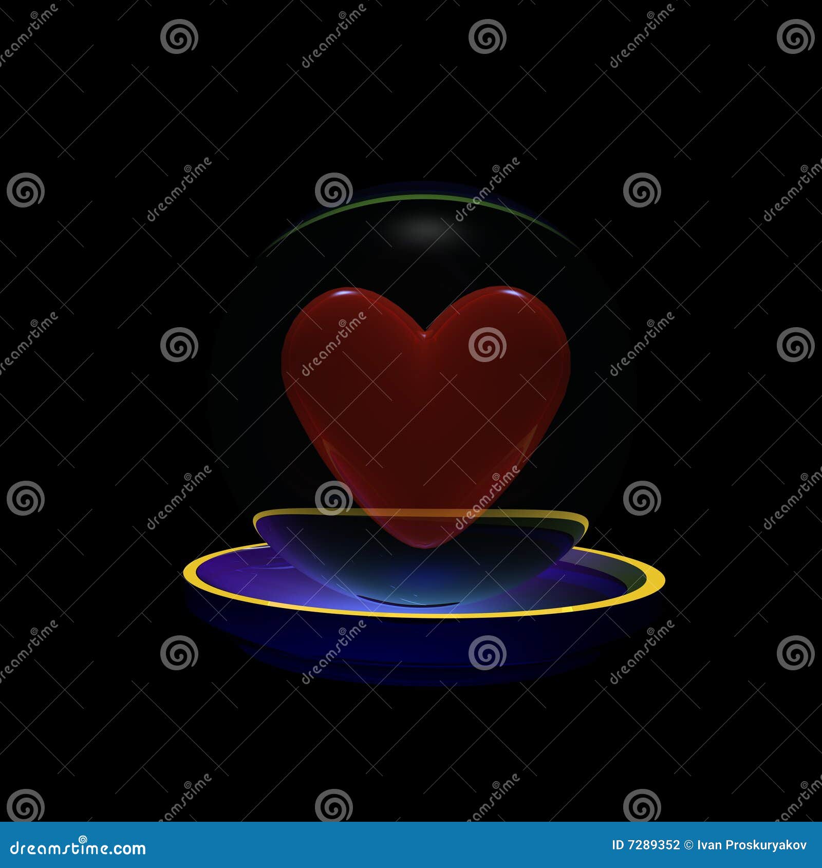 Heart in a sphere stock illustration. Illustration of bright - 7289352