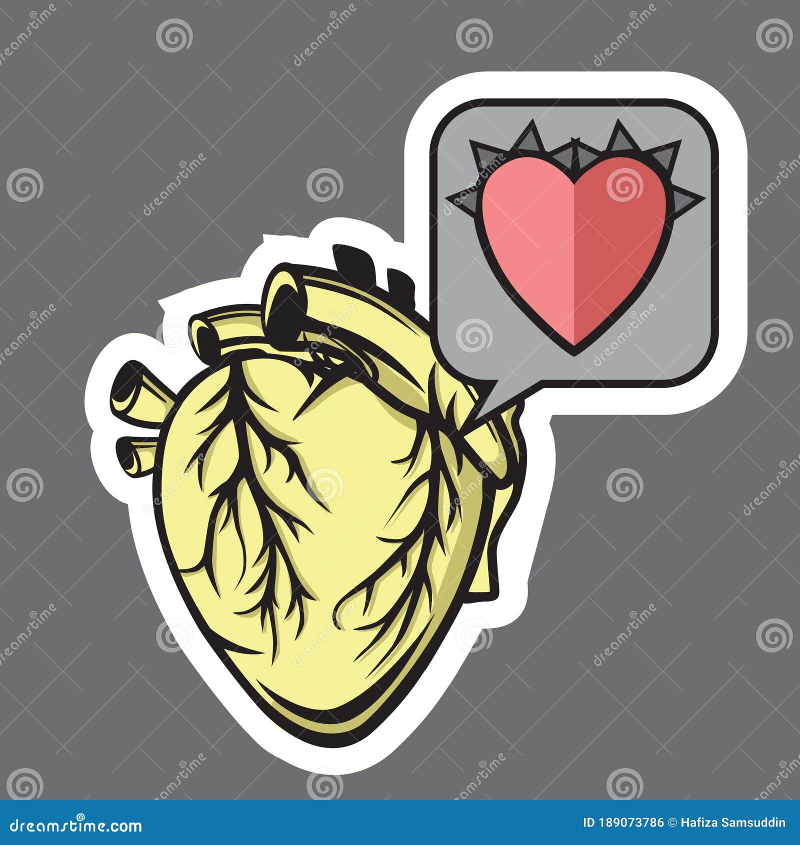 Heart with Spikes. Vector Illustration Decorative Design Stock Vector ...