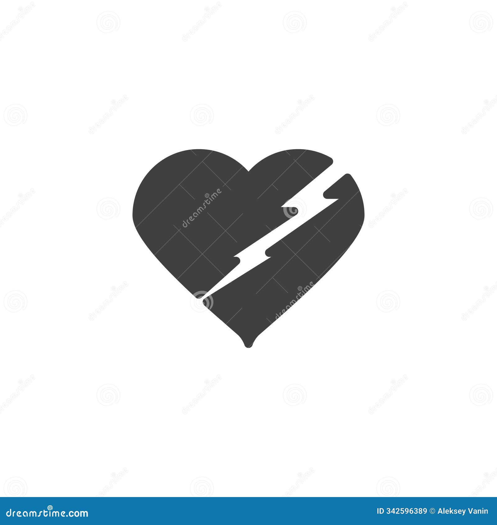 A Heart Split in Two Vector Icon Stock Vector - Illustration of ...