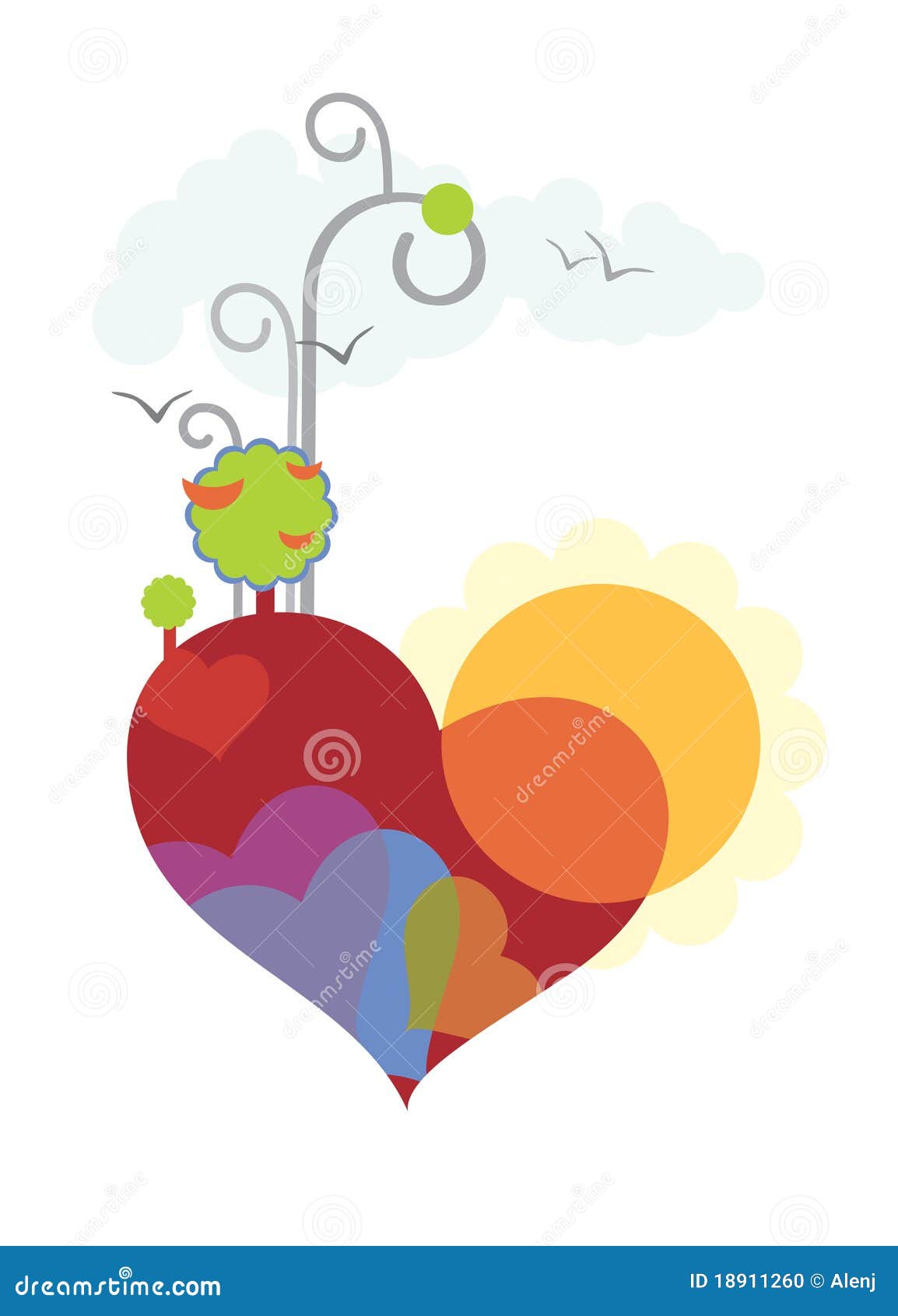 Heart of the spring stock vector. Illustration of heart - 18911260
