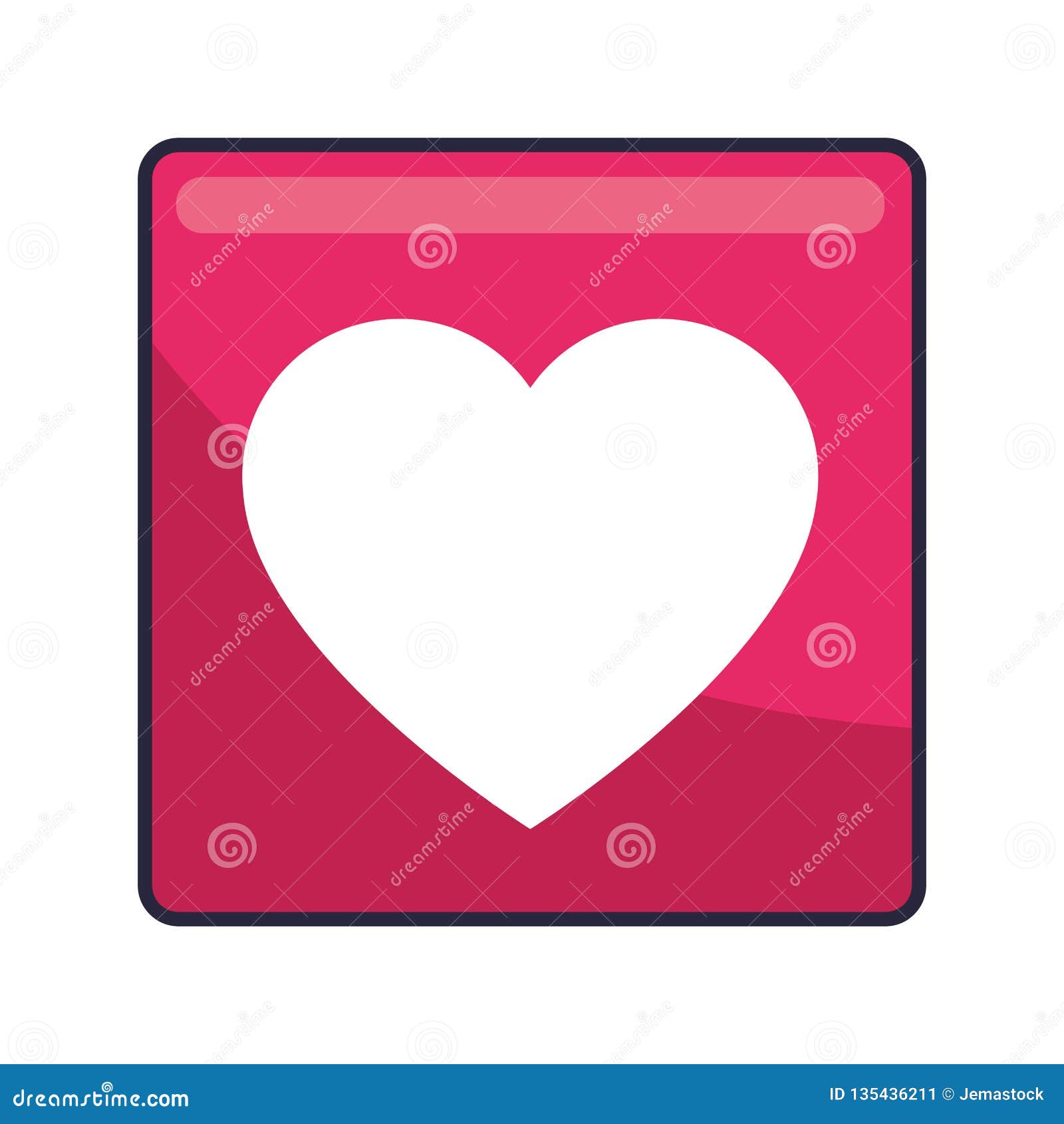 Heart square cartoon stock vector. Illustration of icon - 135436211