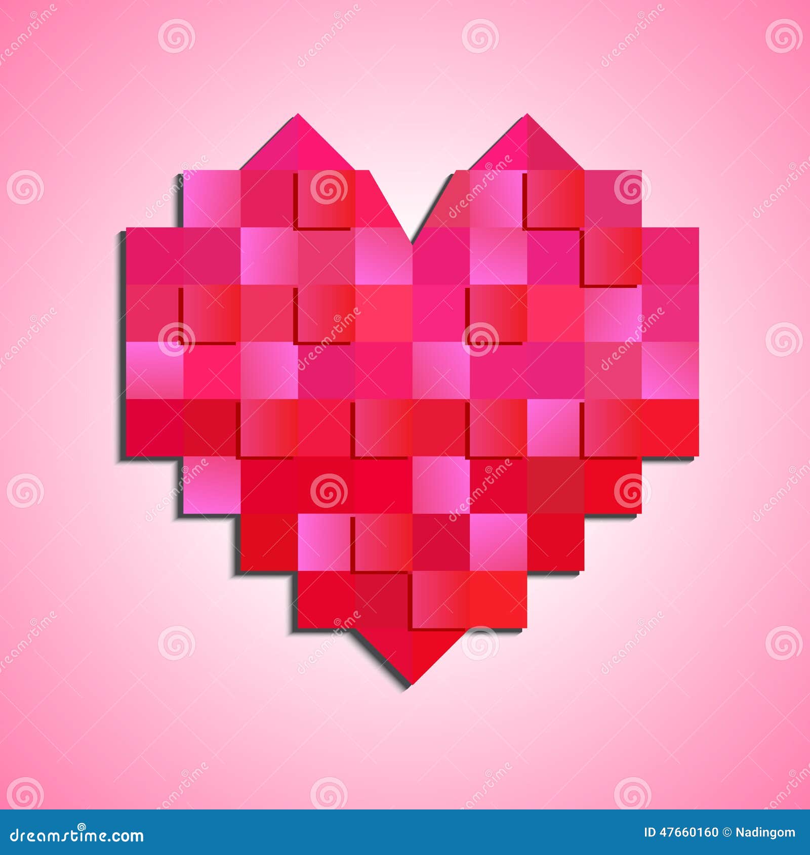 Heart of squares stock vector. Illustration of heart - 47660160