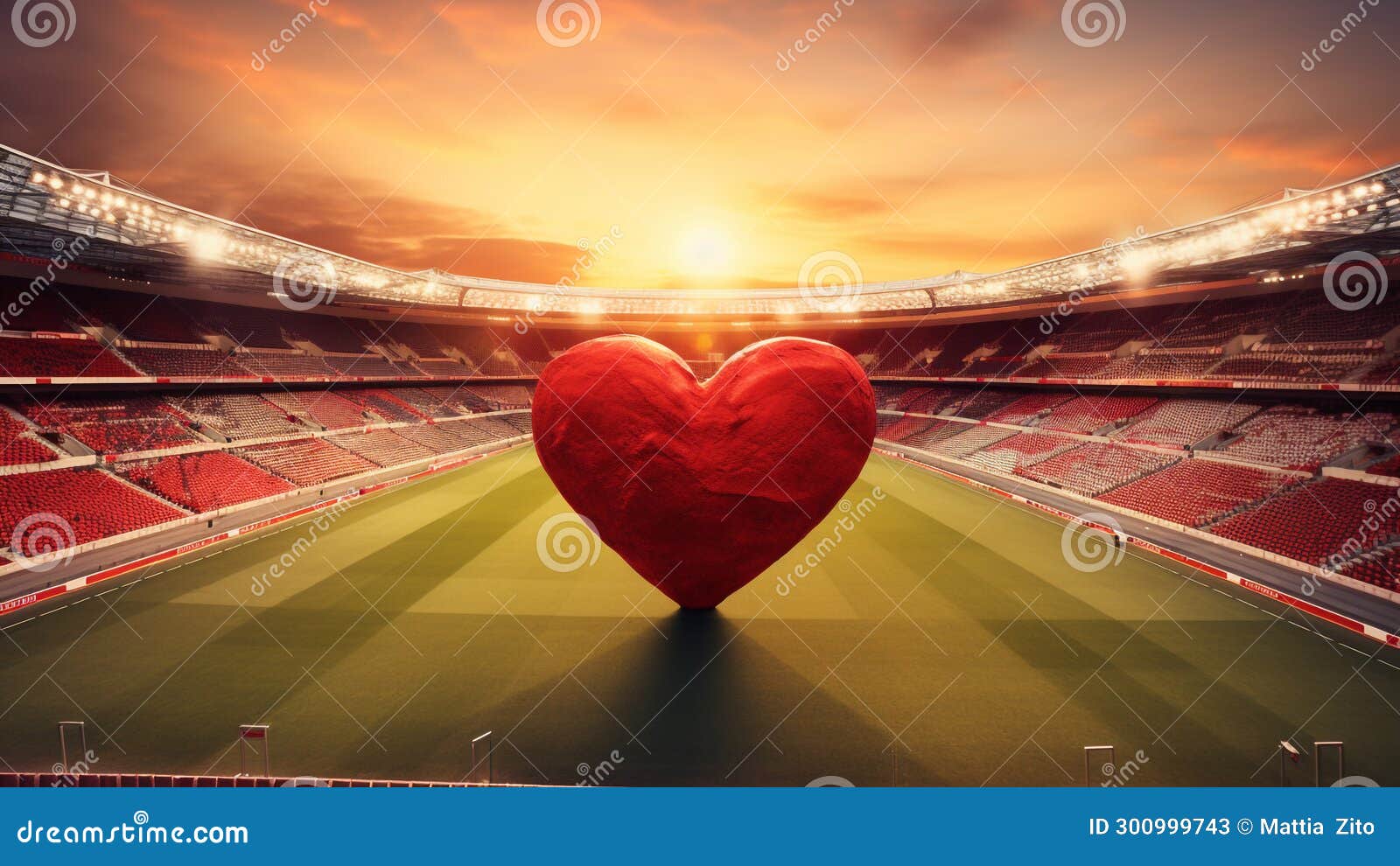 Heart in a Stadium Set Up for Valentine S Day Stock Image - Image of ...