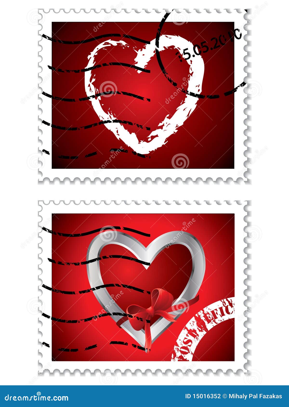 Heart stamps stock vector. Illustration of dirt, send - 15016352