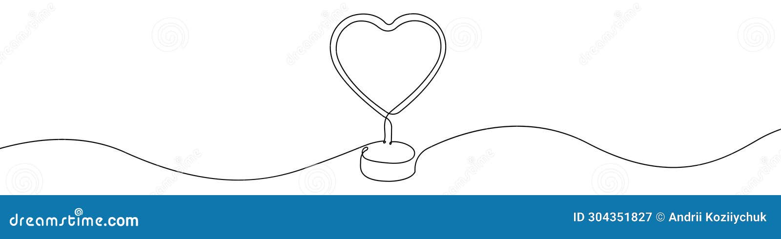 A Heart on a Stand Icon Line Continuous Drawing Vector. One Line Heart ...