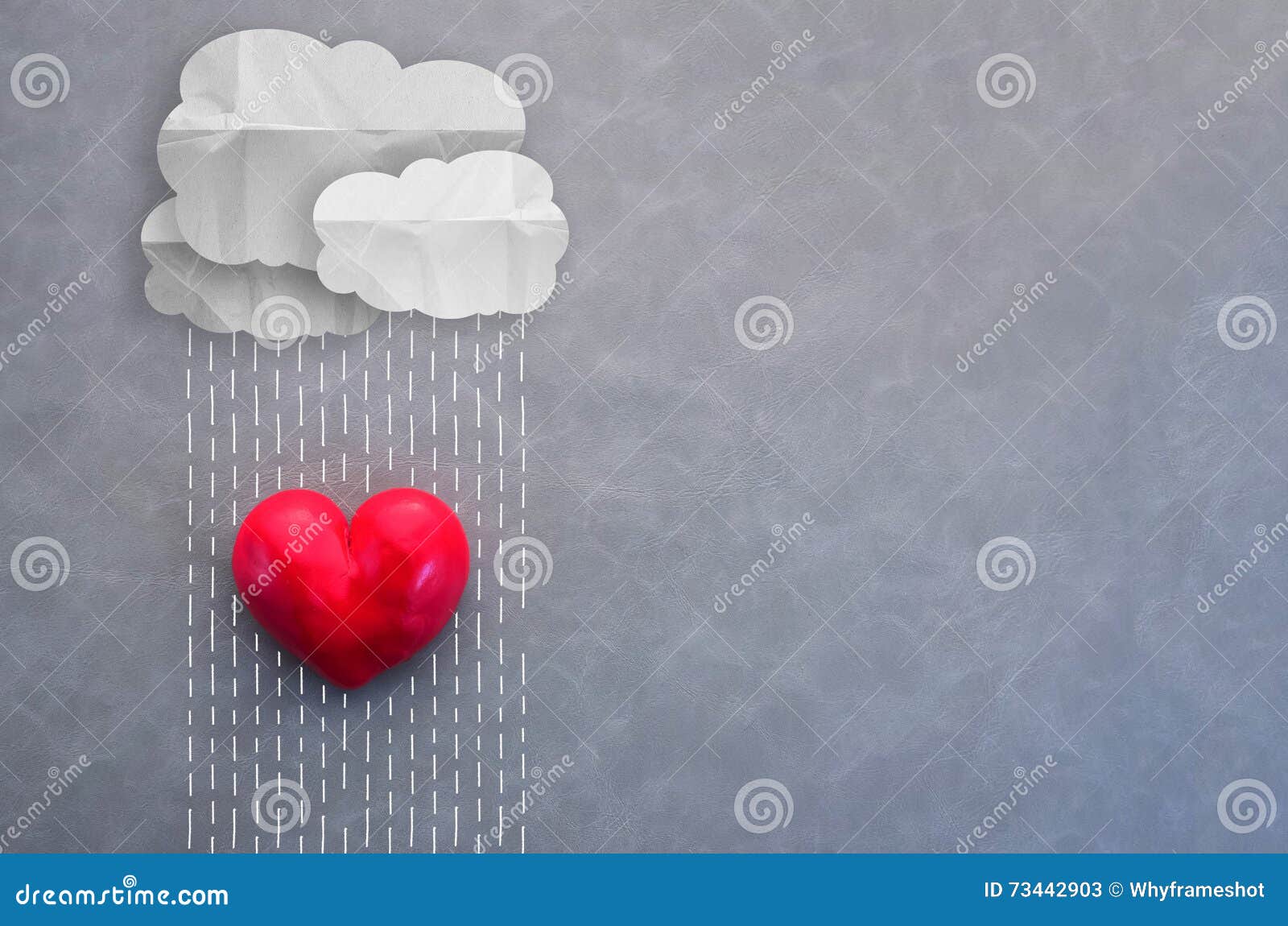 Heart Standing Under the Cloudy Rain Love Concept Stock Image - Image ...