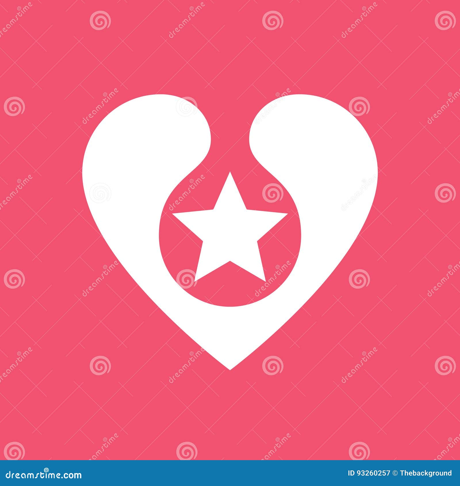 Heart with Star Inside. Vector Design Element, Label or Badge. Stock ...