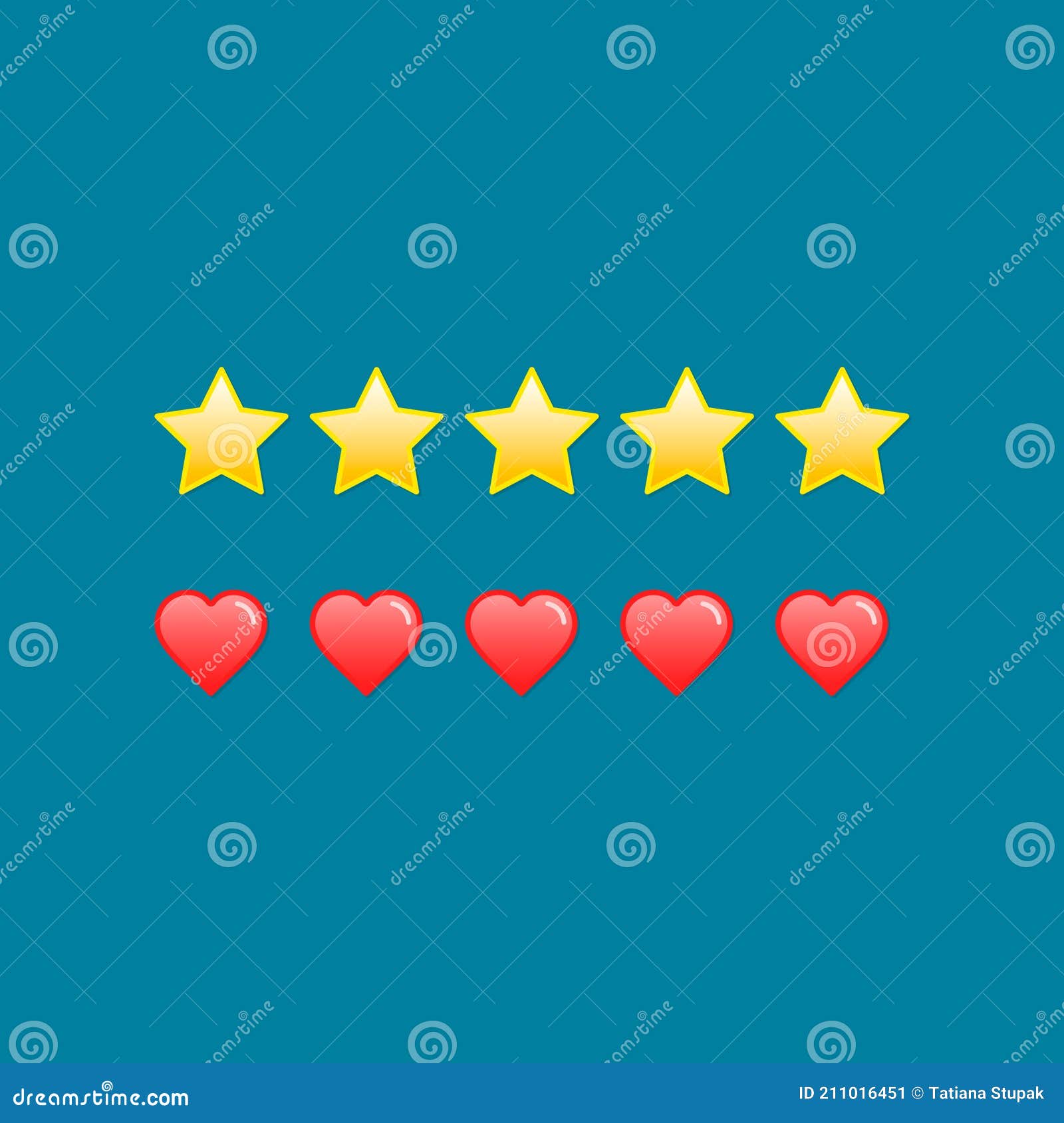 Heart and Star Rating Icons, Vector Isolated Rating Illustration Stock ...