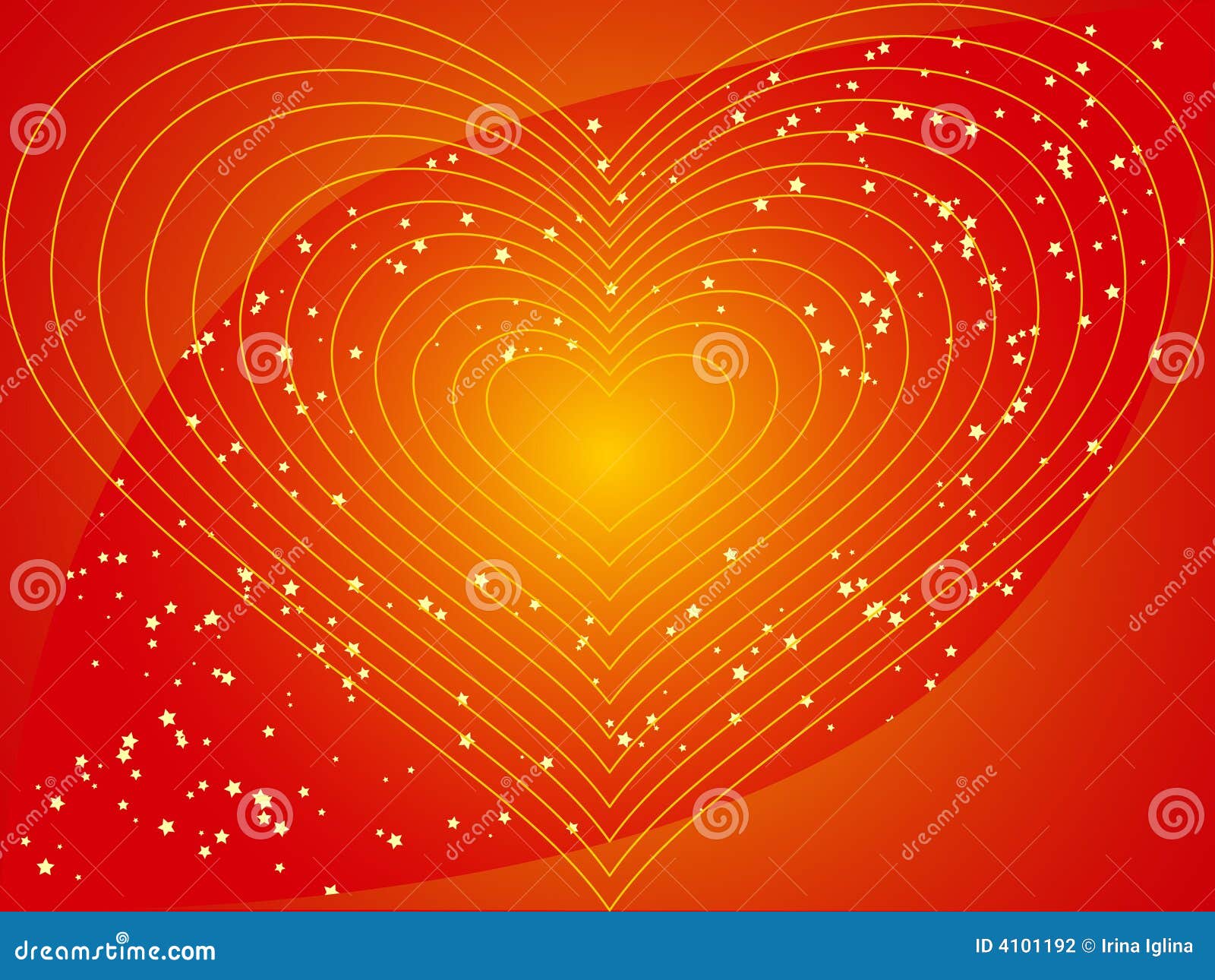 Heart with stars stock vector. Illustration of shape, heart - 4101192