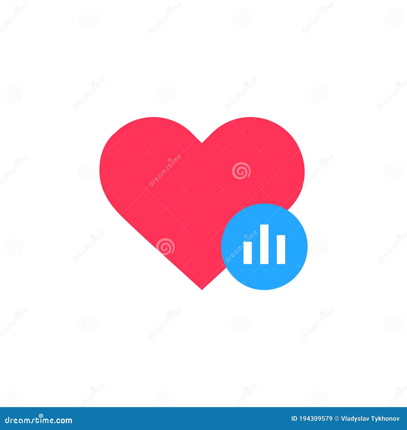 Heart Stats Icon. Heart Tracking Status Symbol. Vector EPS 10 Stock ...