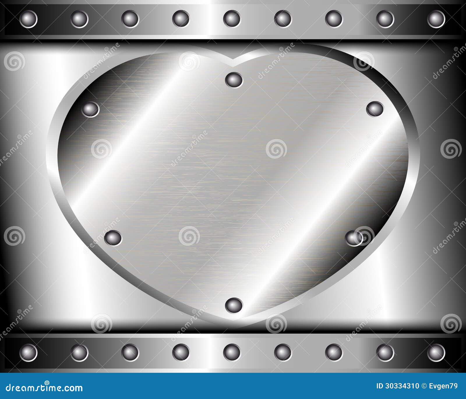 Heart of Steel on a Metal Background Stock Vector - Illustration of ...