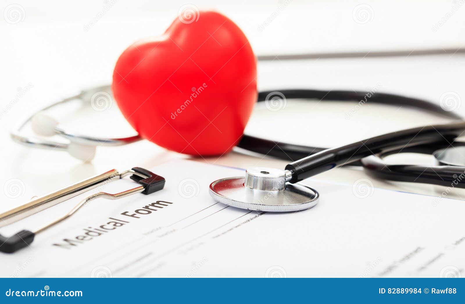 Heart and a Stethoscope on a Desk Stock Photo - Image of healthy ...