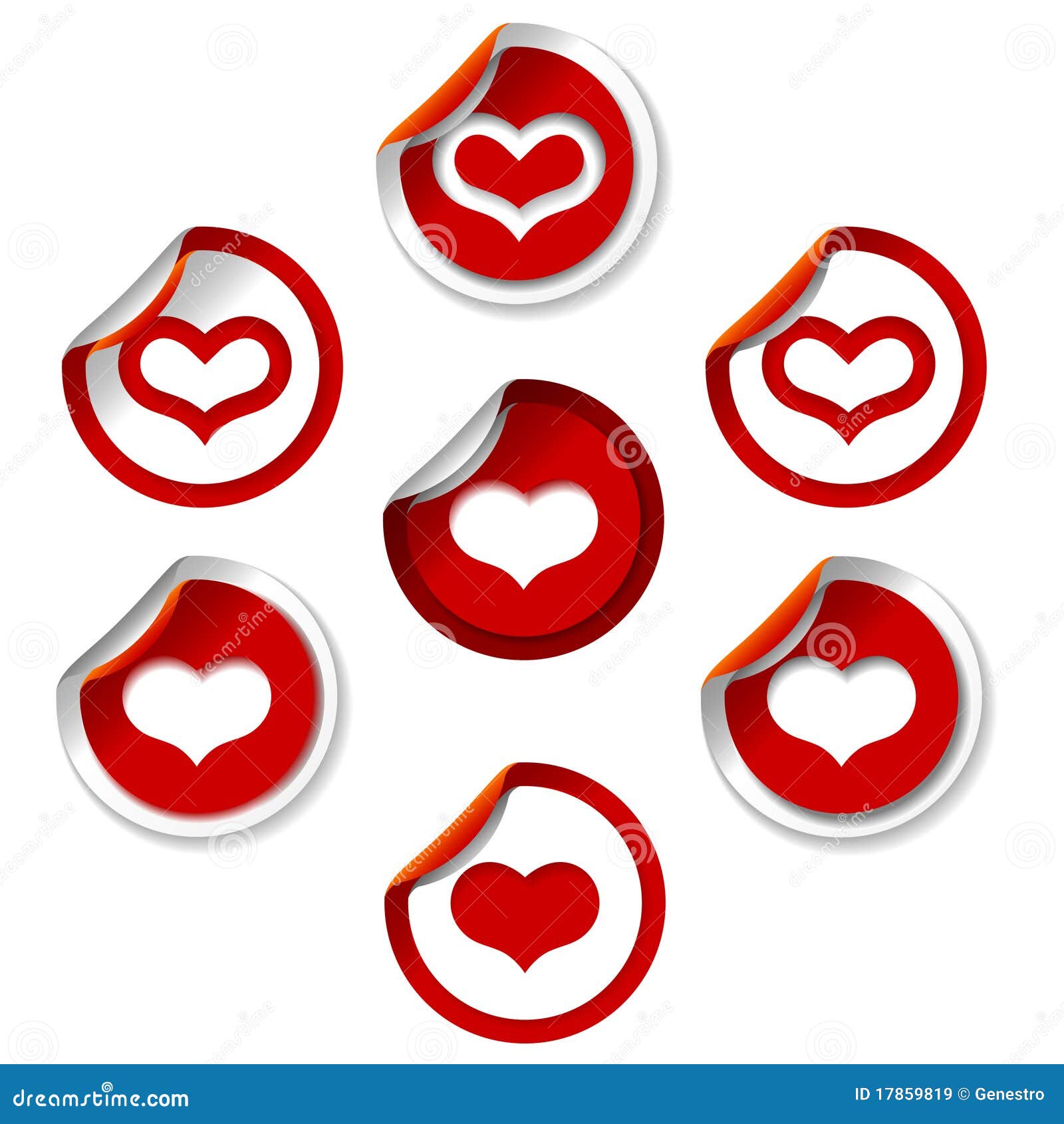 Heart stickers stock vector. Illustration of passion - 17859819