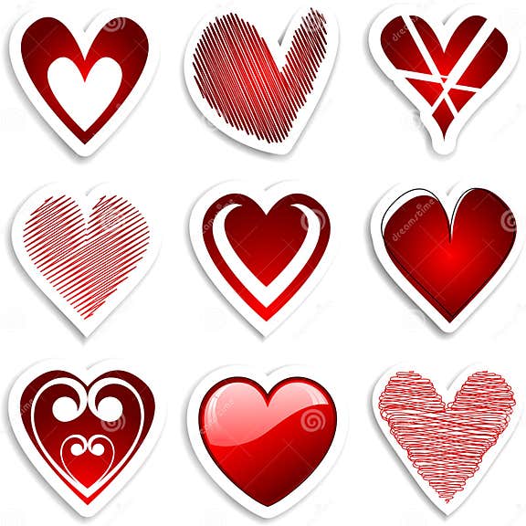 Heart stickers stock vector. Illustration of label, valentines - 17949072