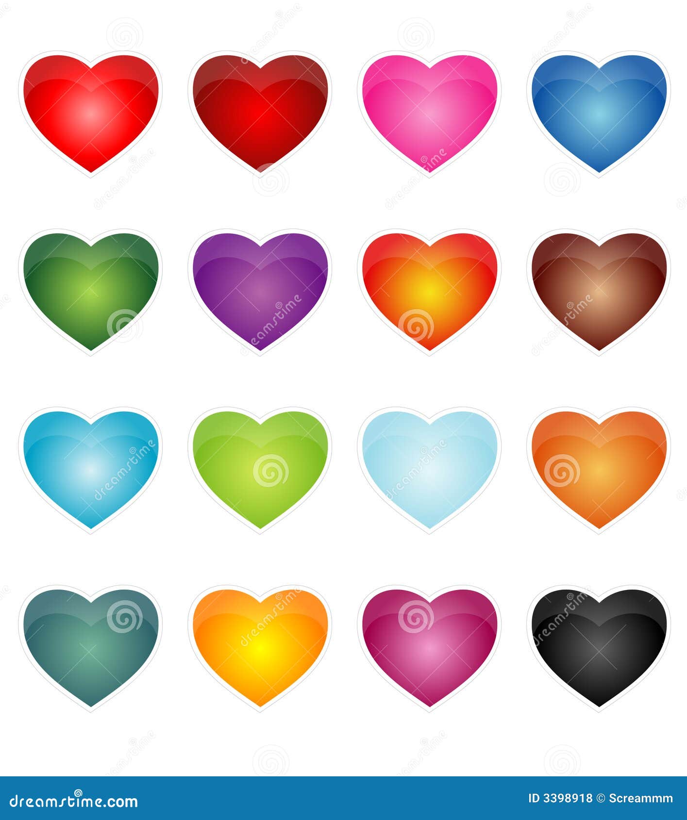 Heart Stickers stock vector. Illustration of design, decoration - 3398918