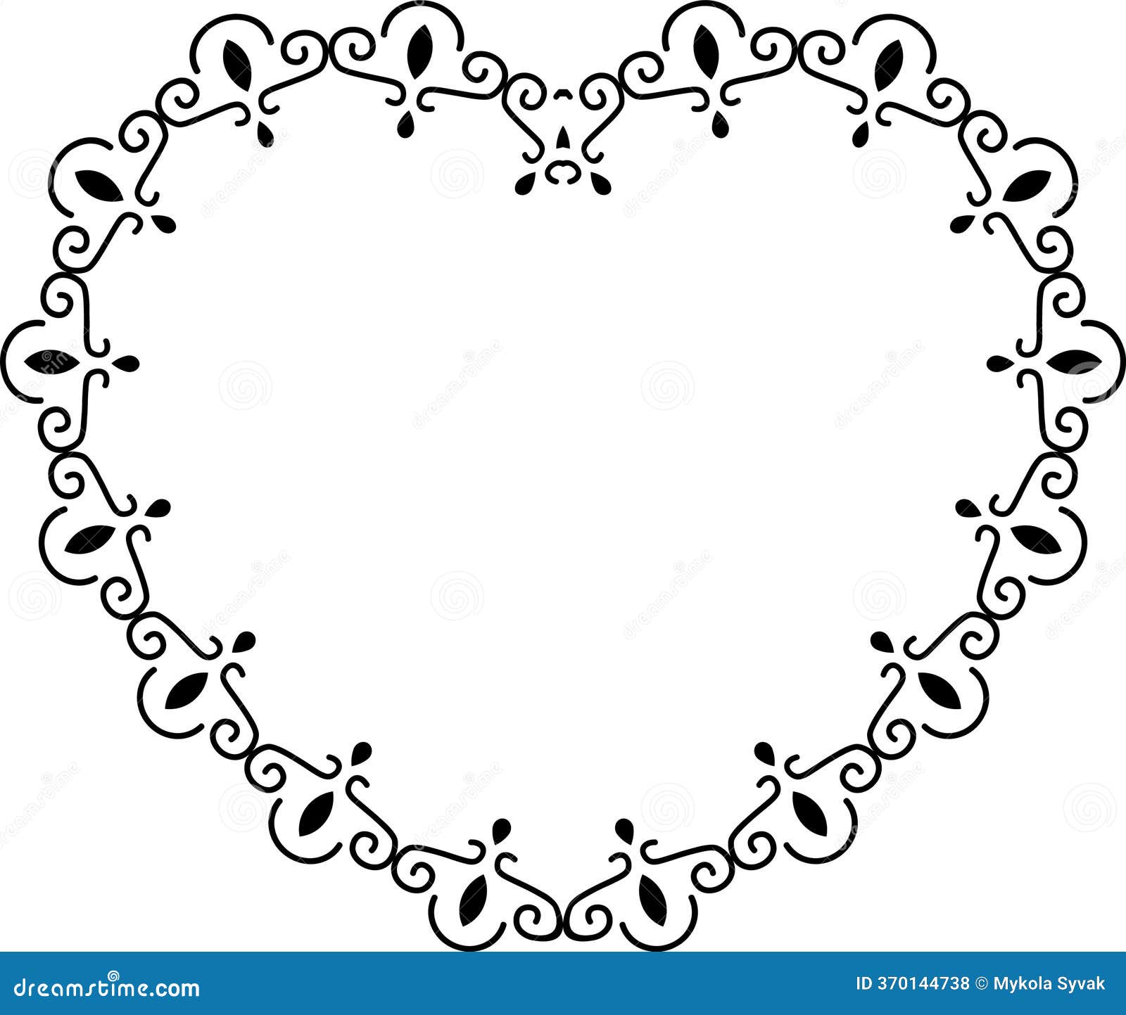 Heart Stitch Border Frame Vector Illustration | CartoonDealer.com ...