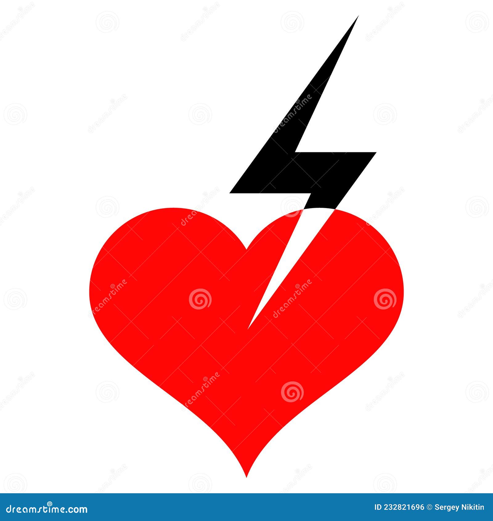Heart Strike Flat Icon Raster Stock Illustration - Illustration of ...