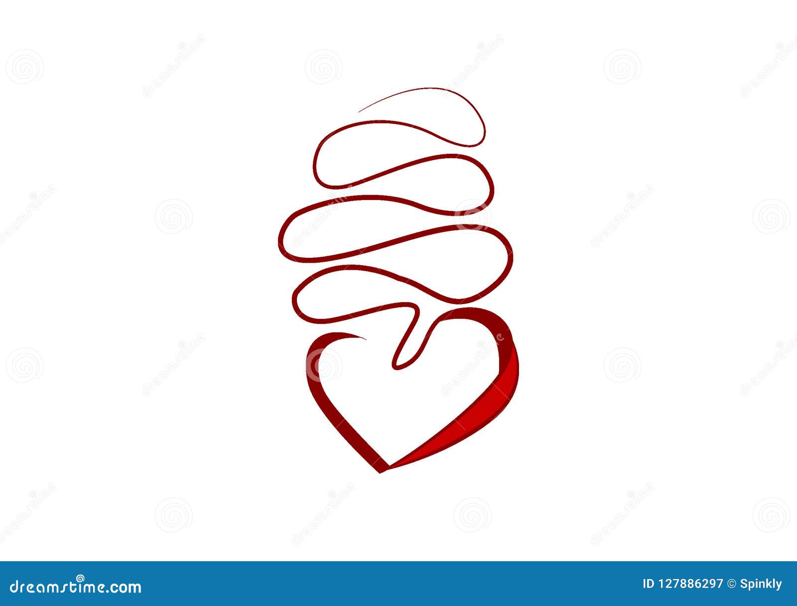 Heart on a String for Icon or Logo Stock Illustration - Illustration of ...