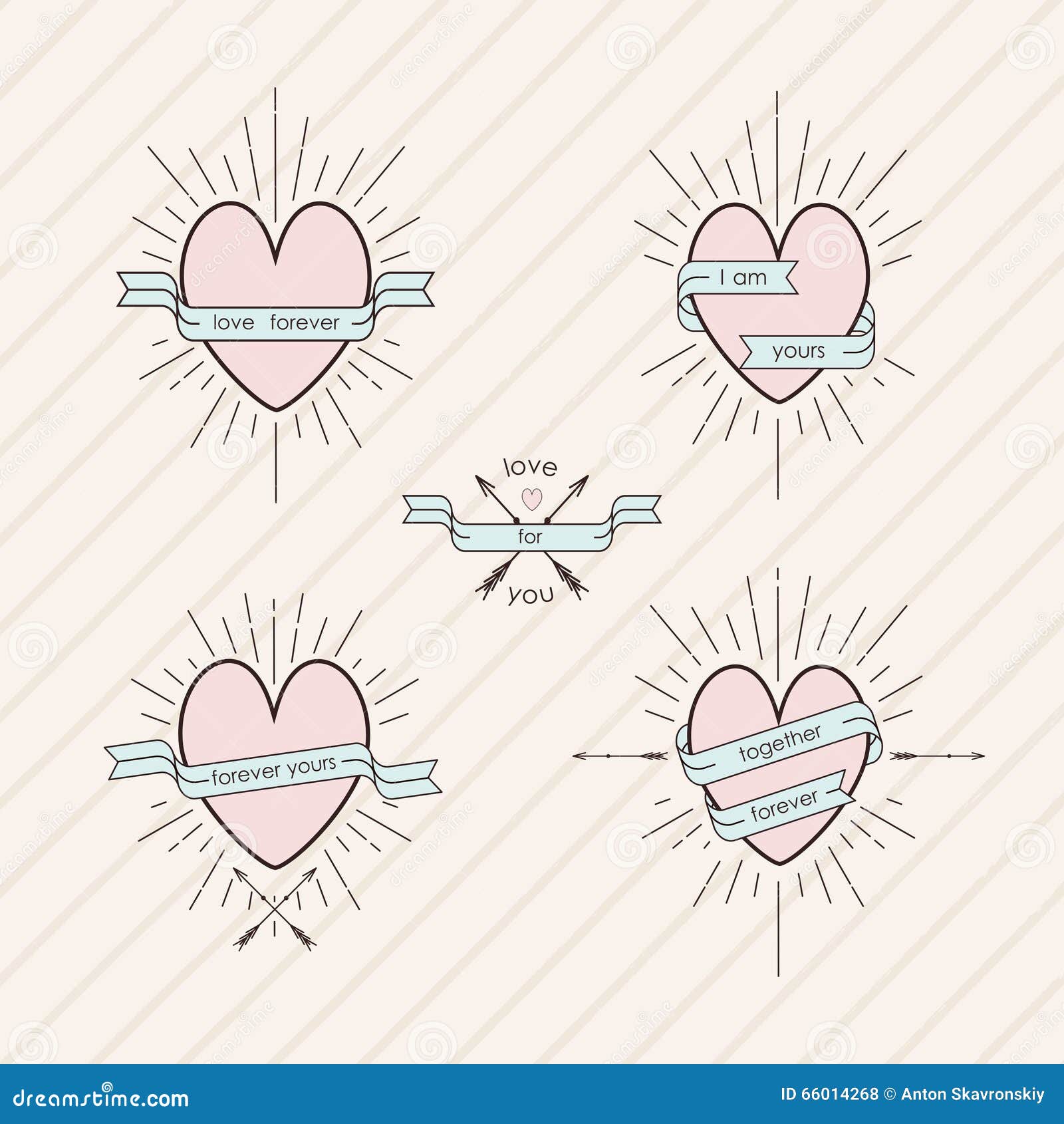 Heart strip stock vector. Illustration of element, love - 66014268