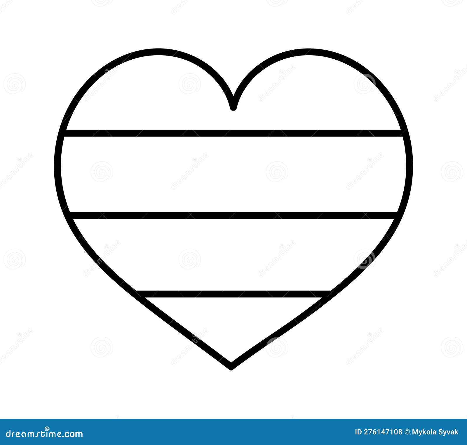 Heart with Stripes stock vector. Illustration of design - 276147108