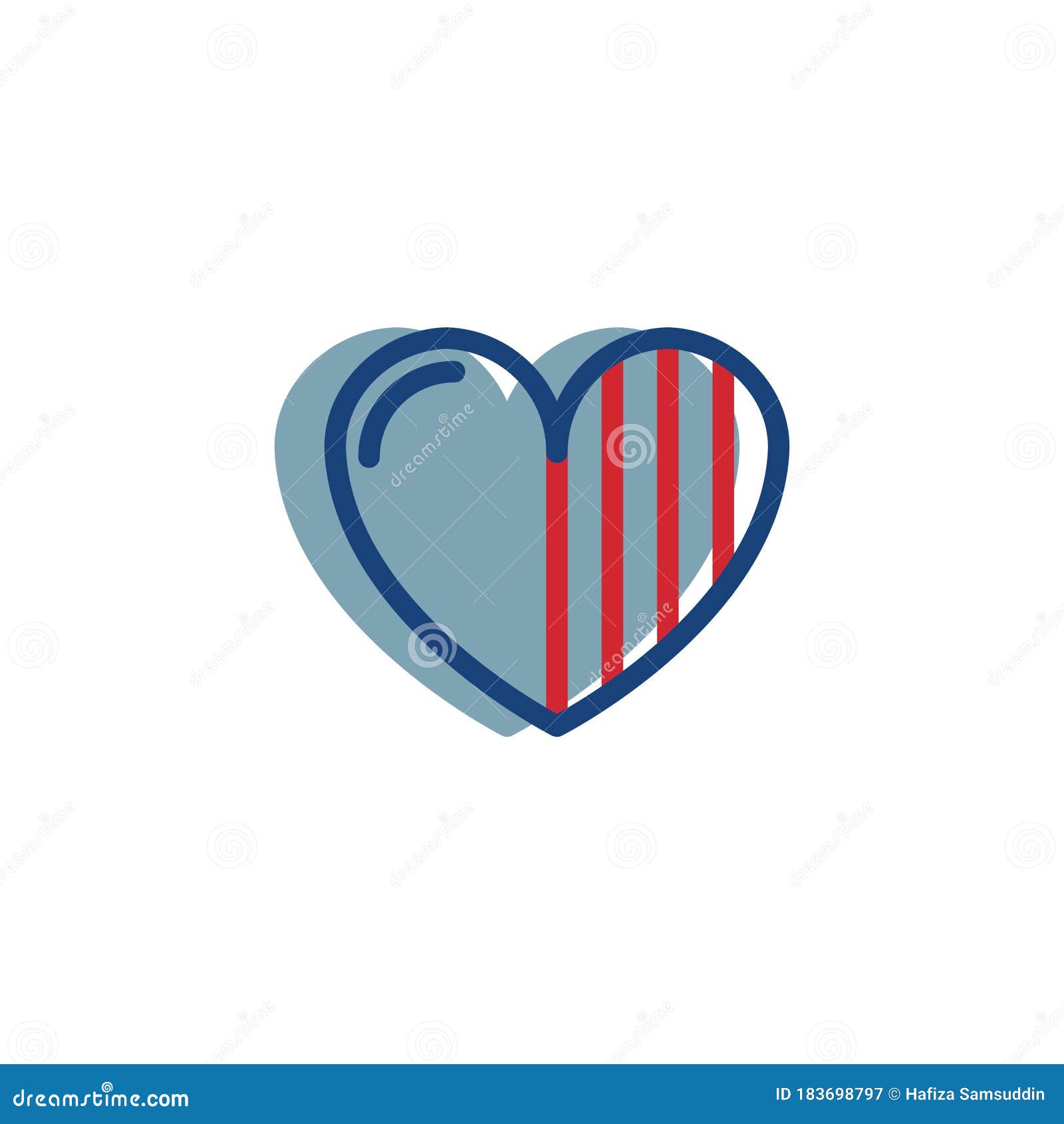 Heart with Stripes. Vector Illustration Decorative Background Design ...