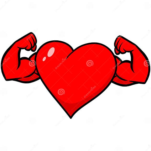 Heart with Strong Arms stock vector. Illustration of cartoon - 72943820