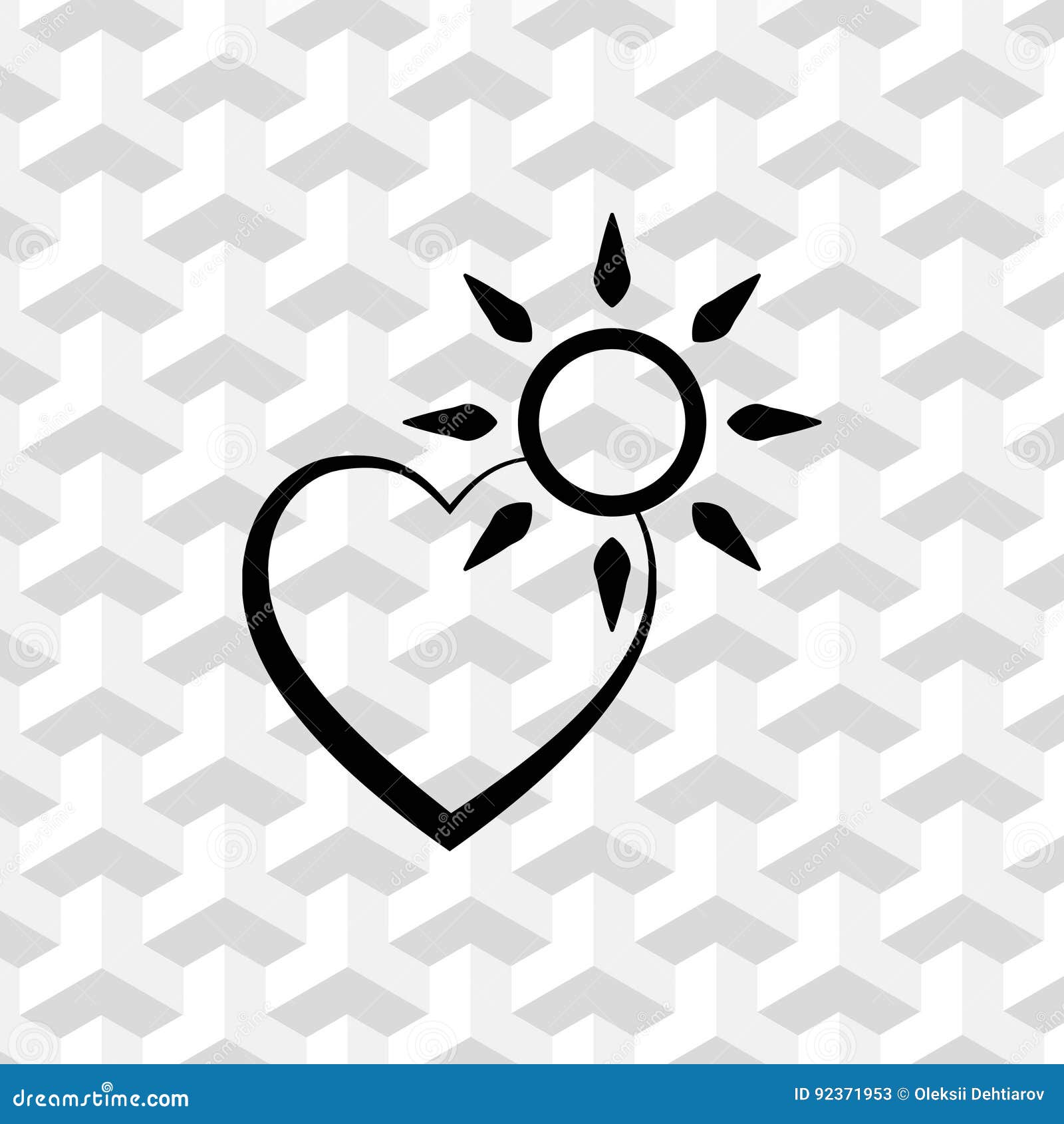Heart and the Sun Icon Stock Vector Illustration Flat Design Stock ...