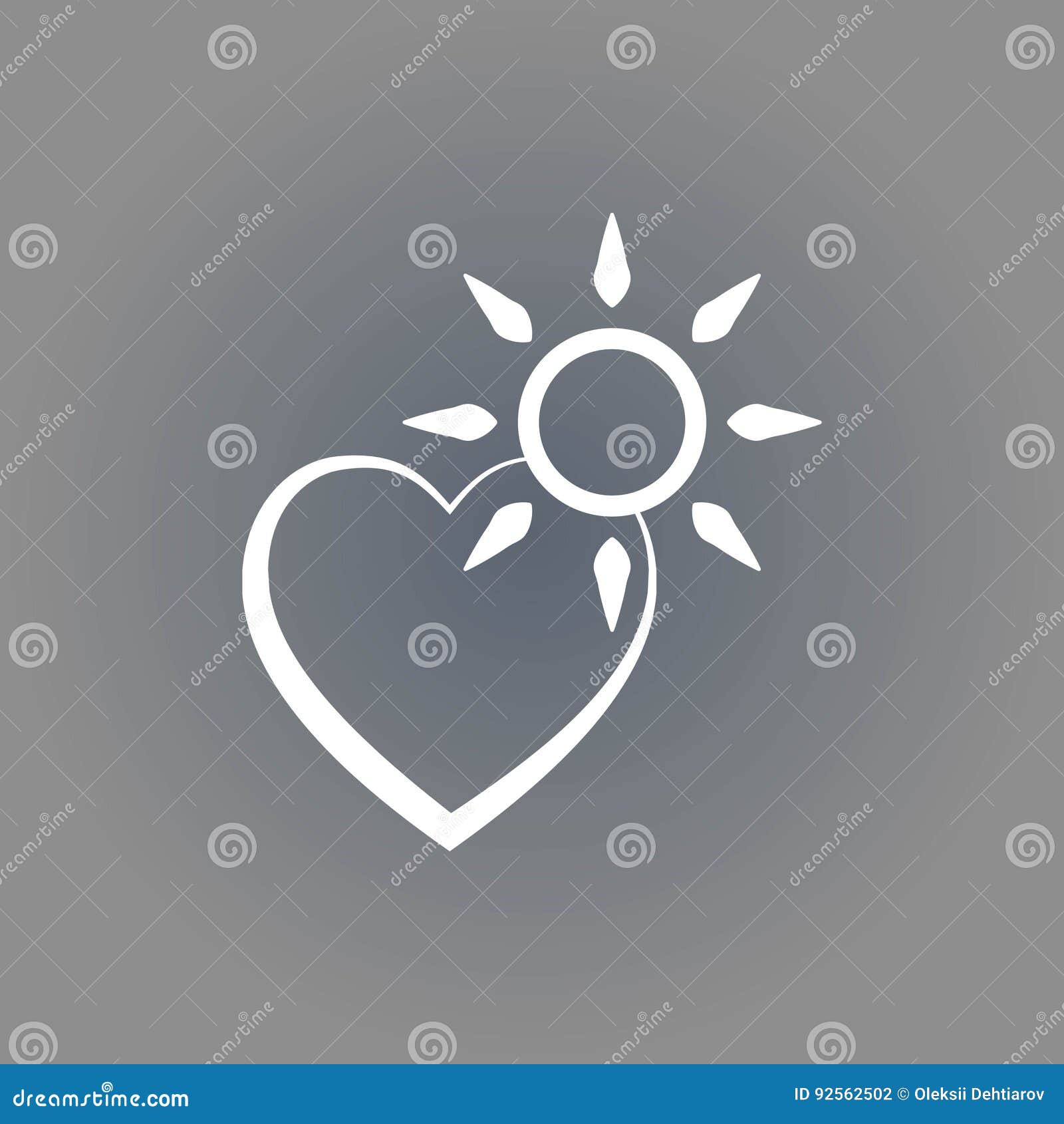 Heart and the Sun Icon Stock Vector Illustration Flat Design Stock ...
