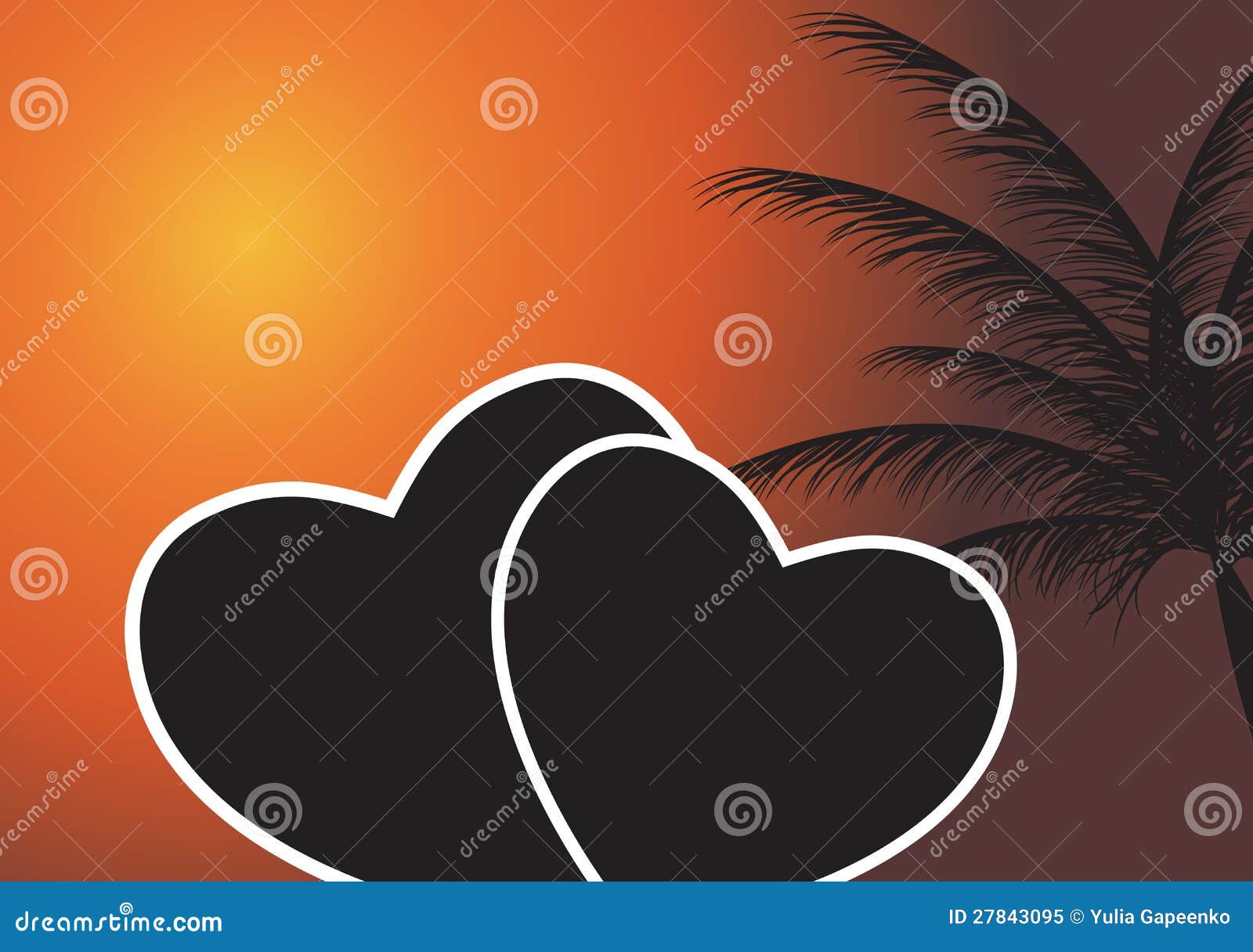 Heart in the Sunset. Vector Illustration. EPS 10. Stock Vector ...