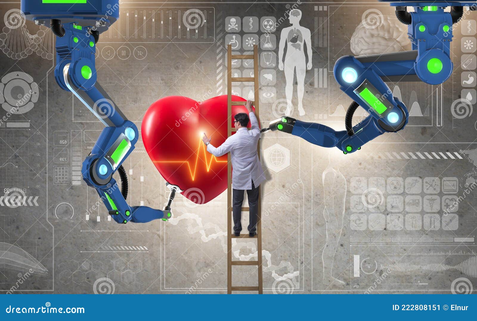 Heart Surgery Done by Robotic Arm Stock Image - Image of biomedical ...