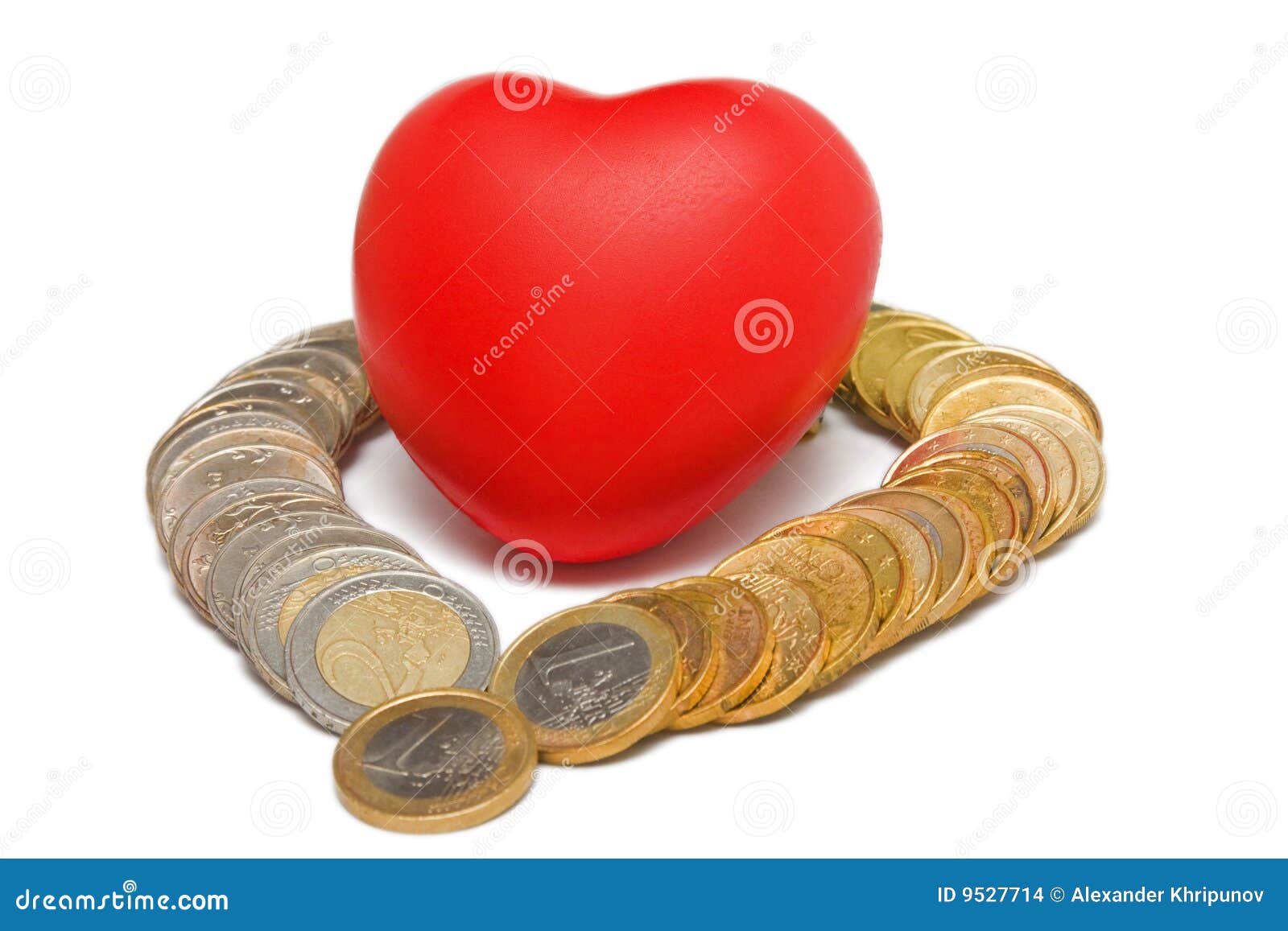 Heart Surrounded by Euro Coins Stock Photo - Image of close, abundance ...
