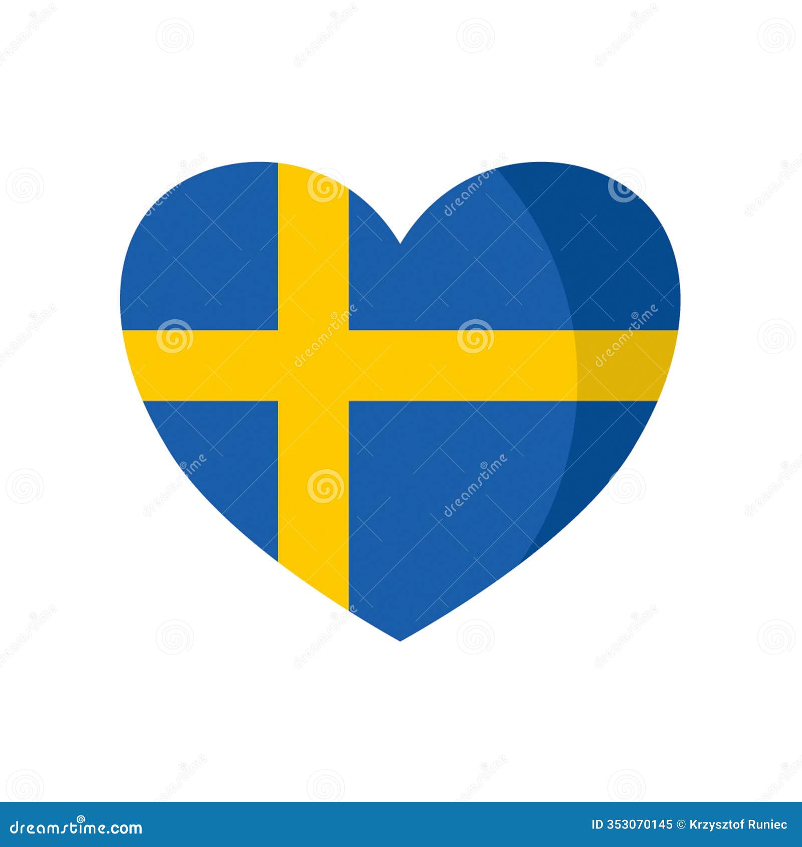 Heart with the Sweden Flag - Vector Illustration Stock Illustration ...