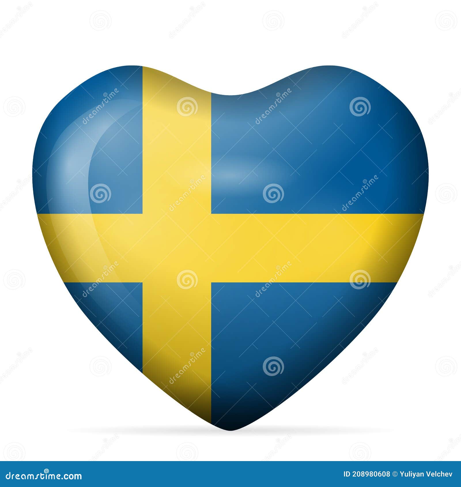 Heart Sweden flag stock vector. Illustration of europe - 208980608