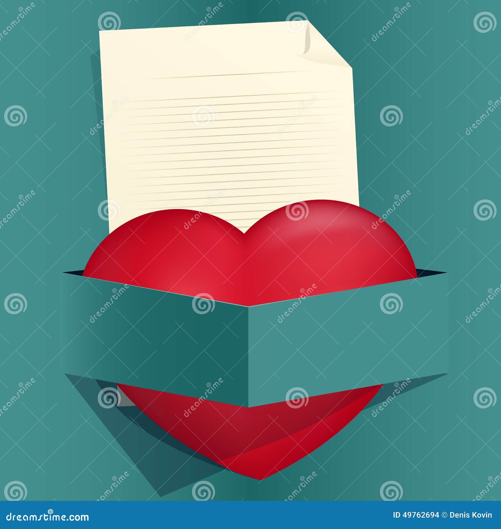 Heart Symbol with Blank Paper Stock Illustration - Illustration of ...