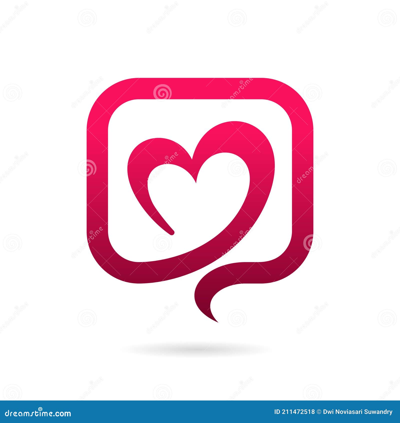 Heart Symbol in Bubble Chat Logo Concept Stock Vector - Illustration of ...