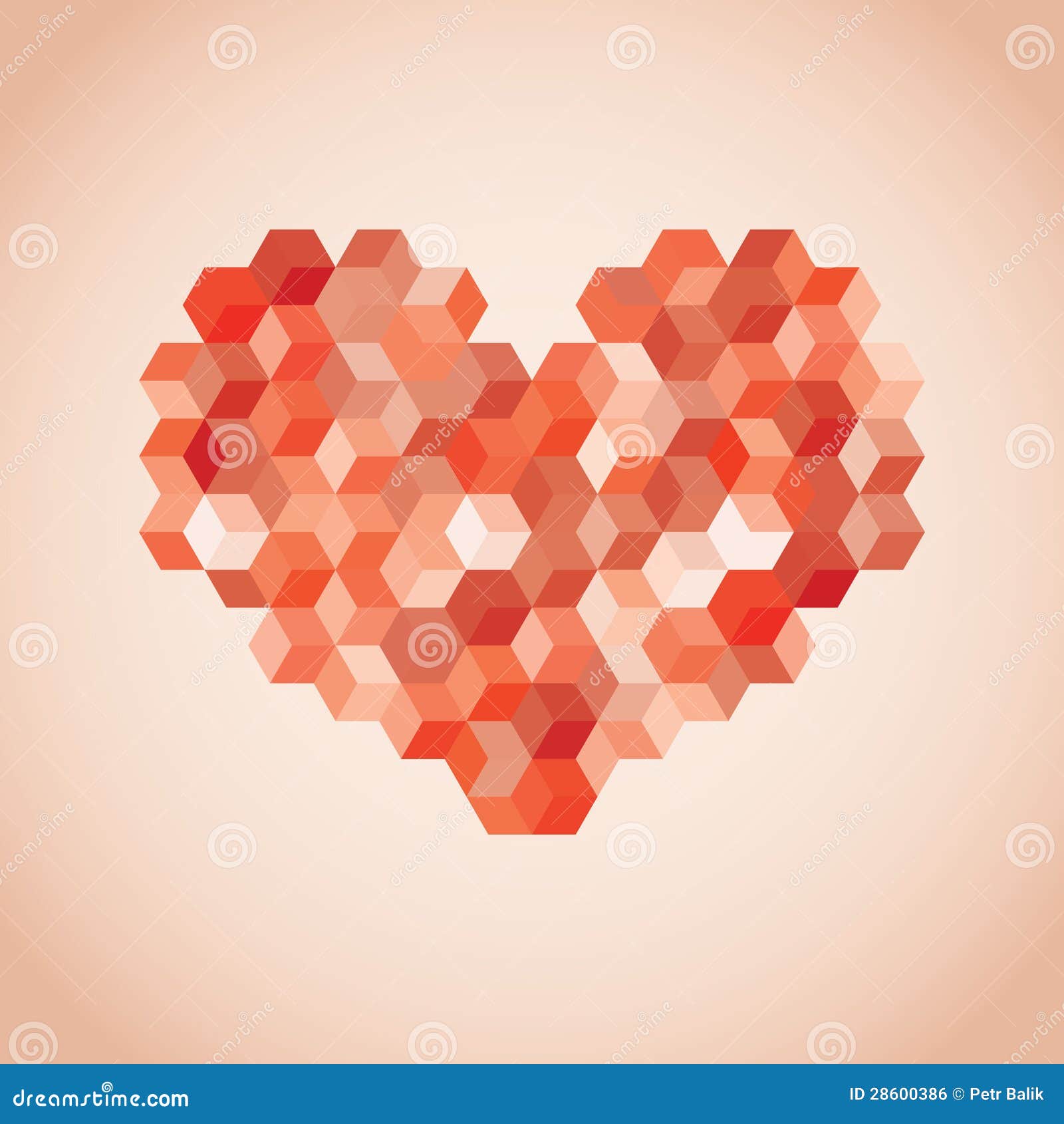 Heart Symbol Created from Cubes Stock Illustration - Illustration of ...