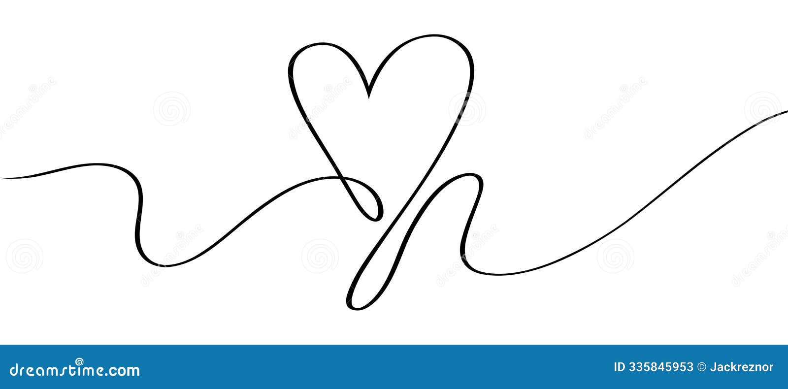 A Heart Symbol Drawn in a Line Stock Illustration - Illustration of ...