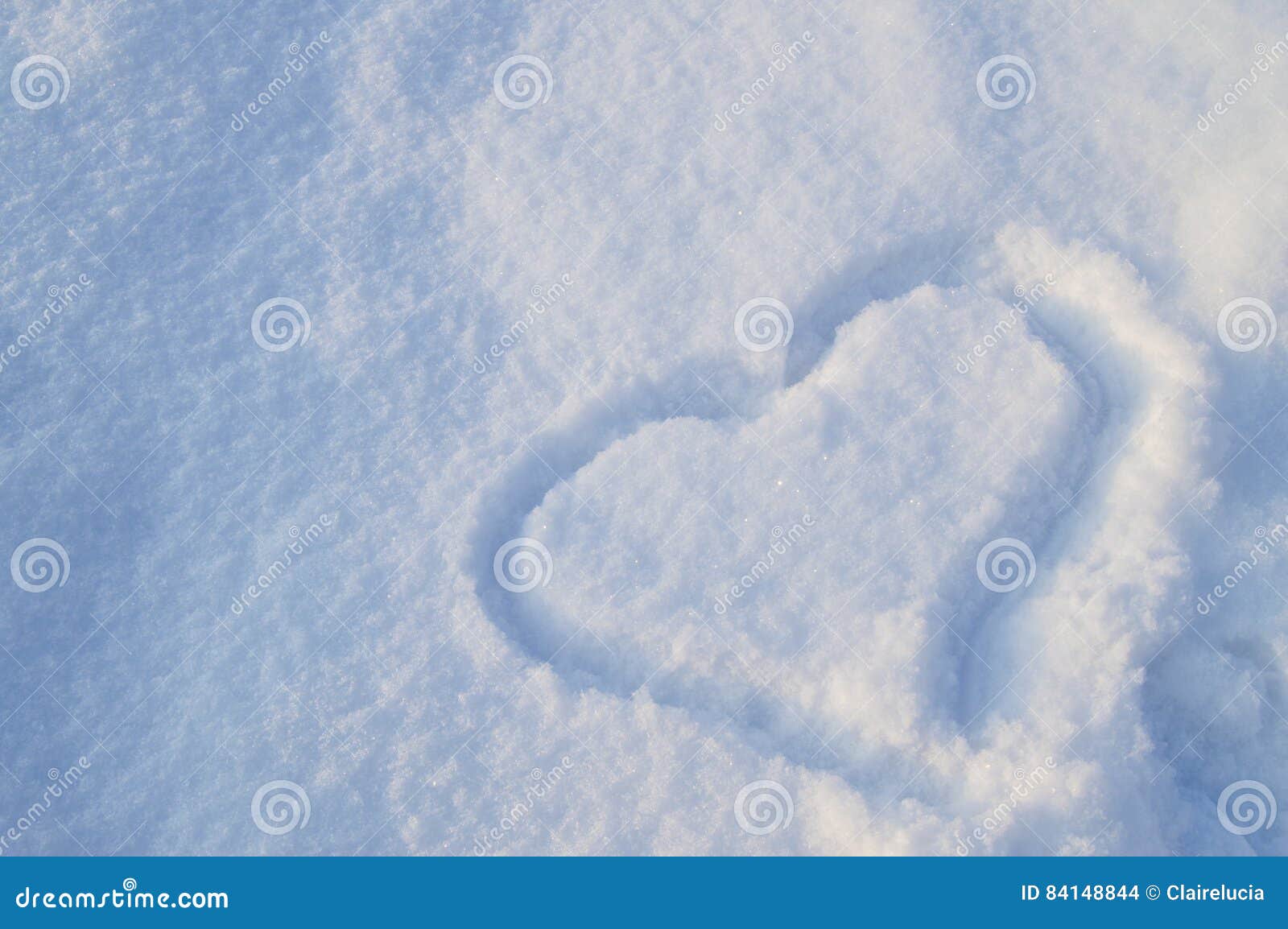 Heart Symbol Drawn on the Pure White Sparkling Snow Stock Photo - Image ...