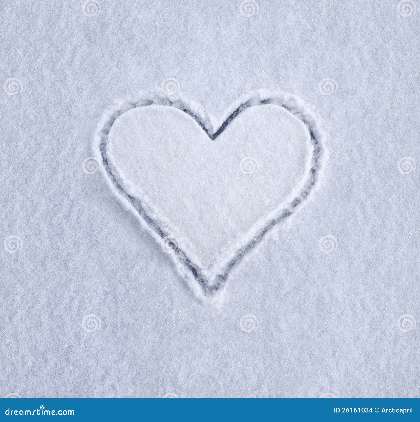 Heart symbol drawn in snow stock photo. Image of romance - 26161034
