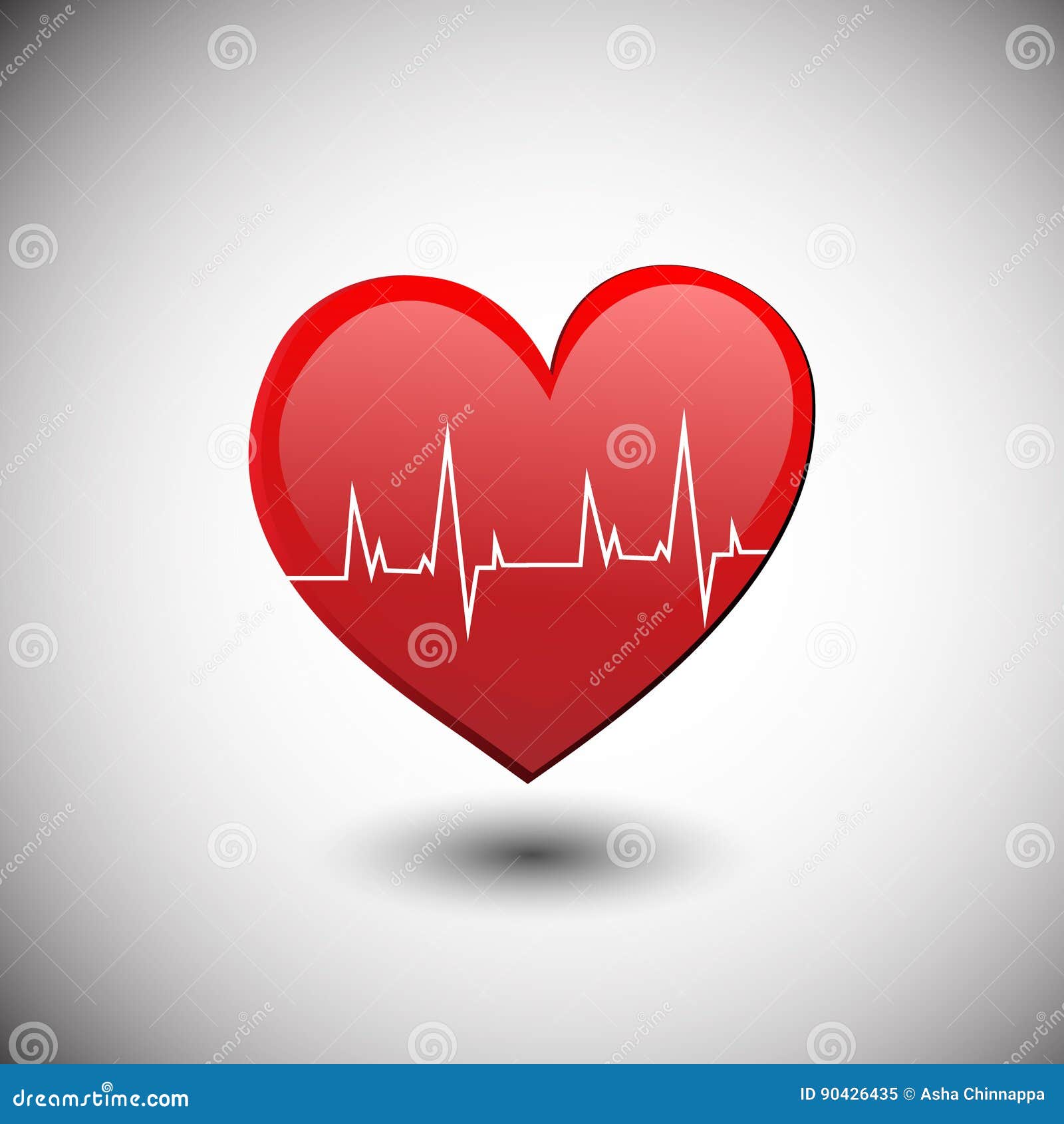 Heart Symbol with Heat Beat Stock Vector - Illustration of medical ...
