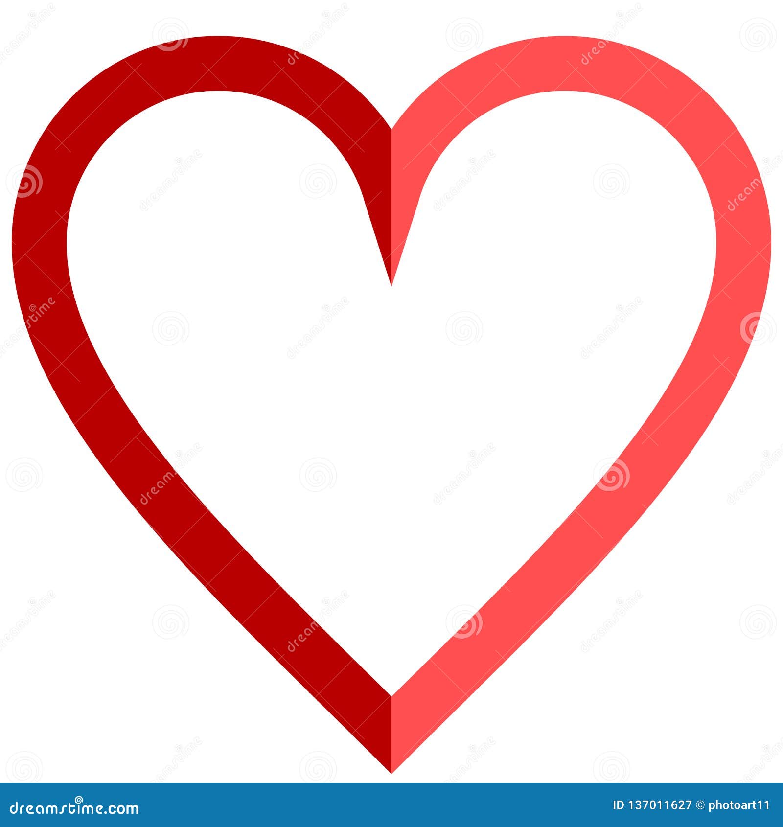 Heart Symbol Icon - Red Simple Outlined, Isolated - Vector Stock Vector ...