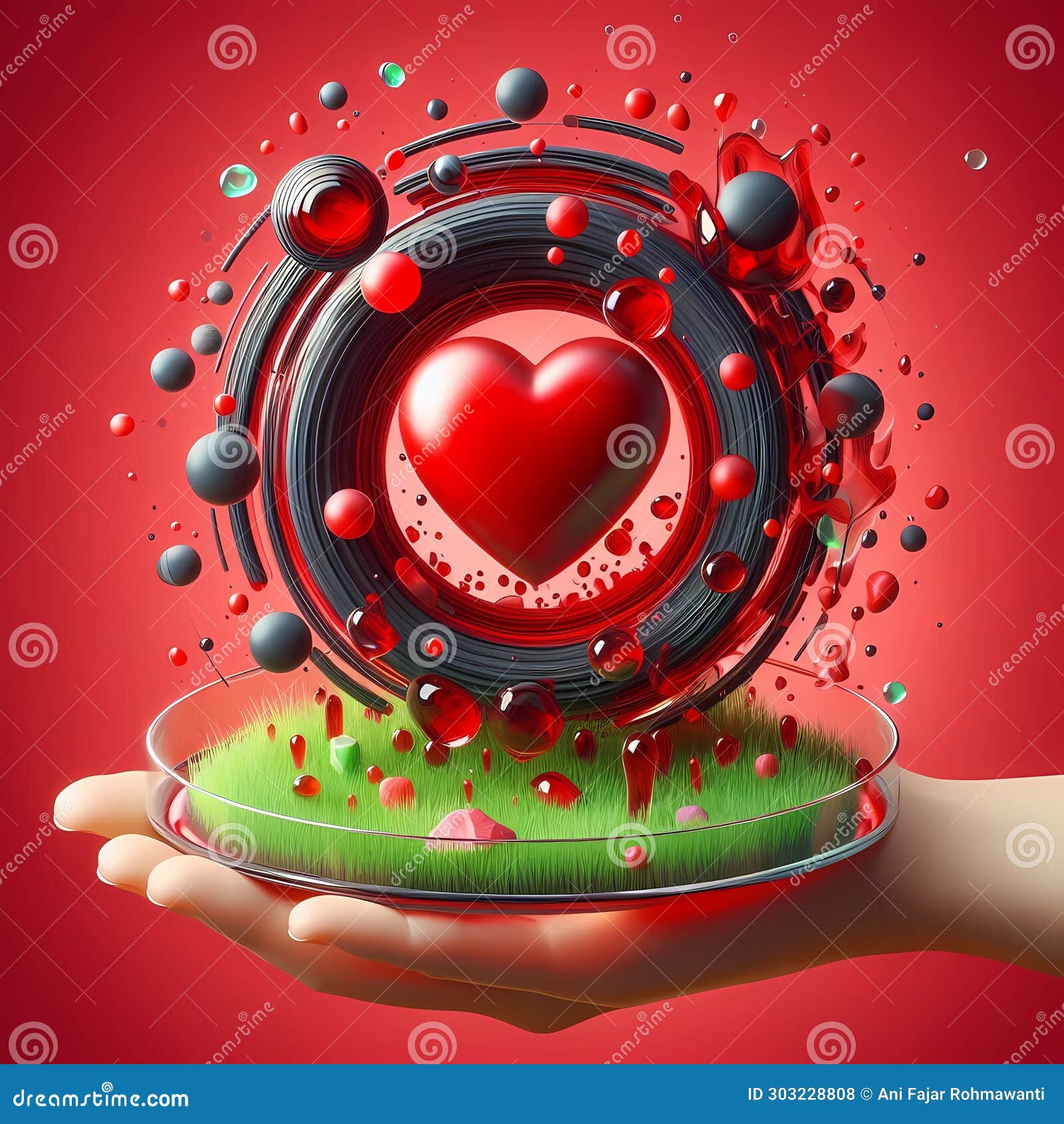 Heart Symbol Inside a Circle Stock Illustration - Illustration of happy ...